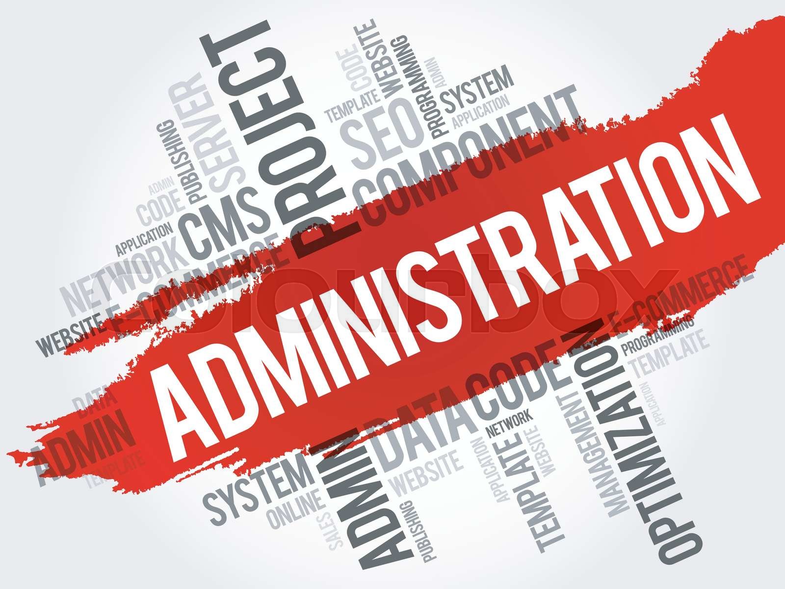 Administration word cloud | Stock vector | Colourbox