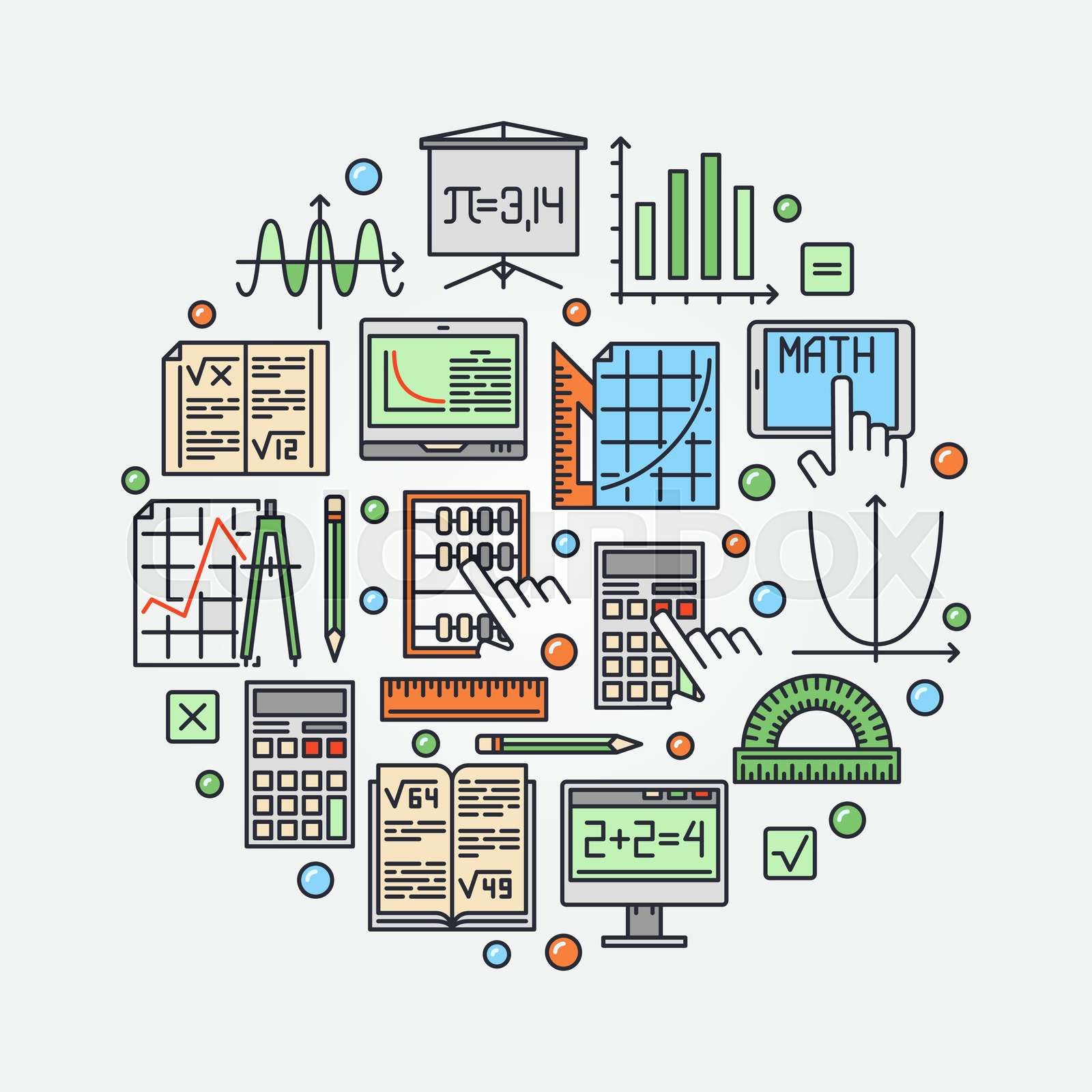 Math round illustration | Stock vector | Colourbox