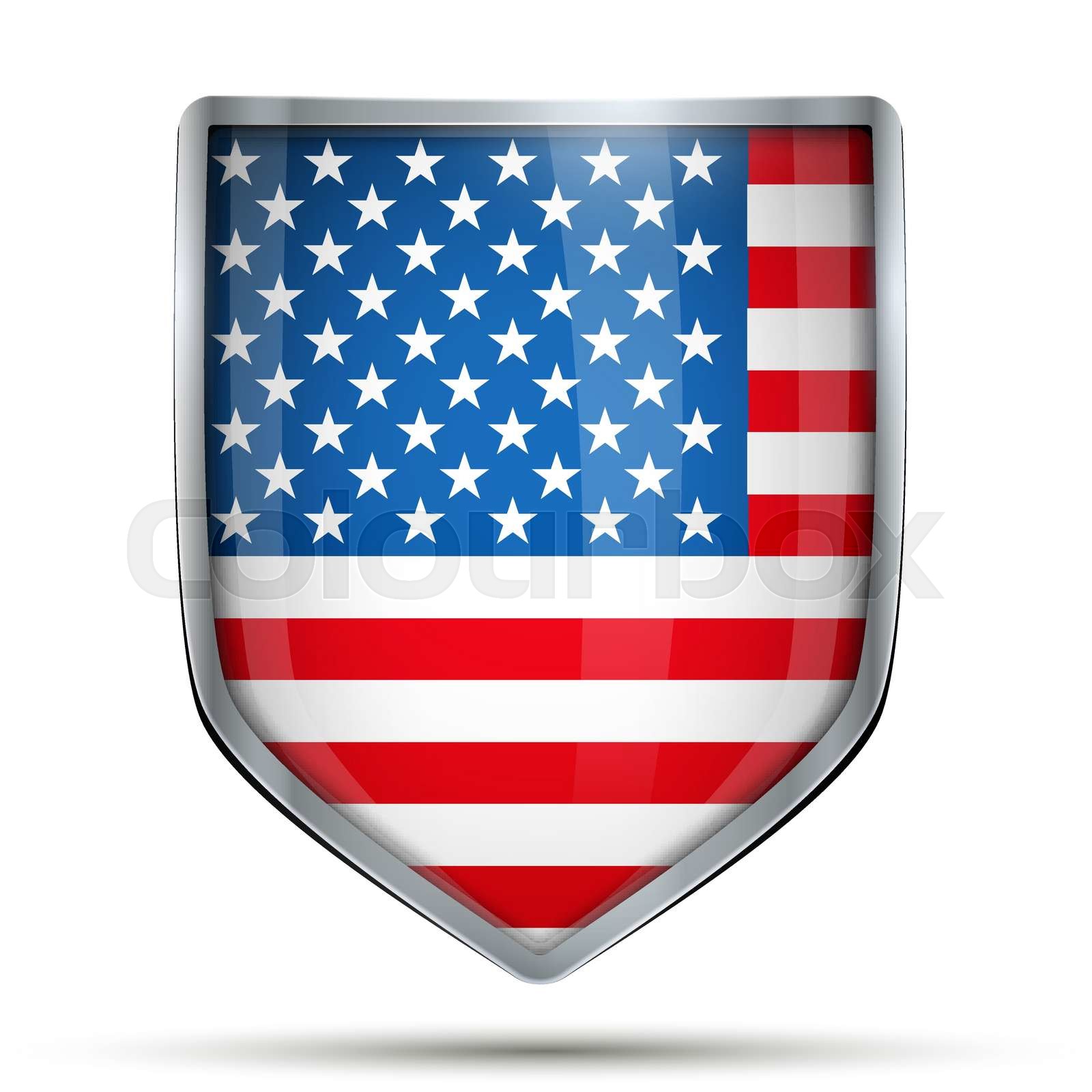 Shield with flag USA | Stock vector | Colourbox