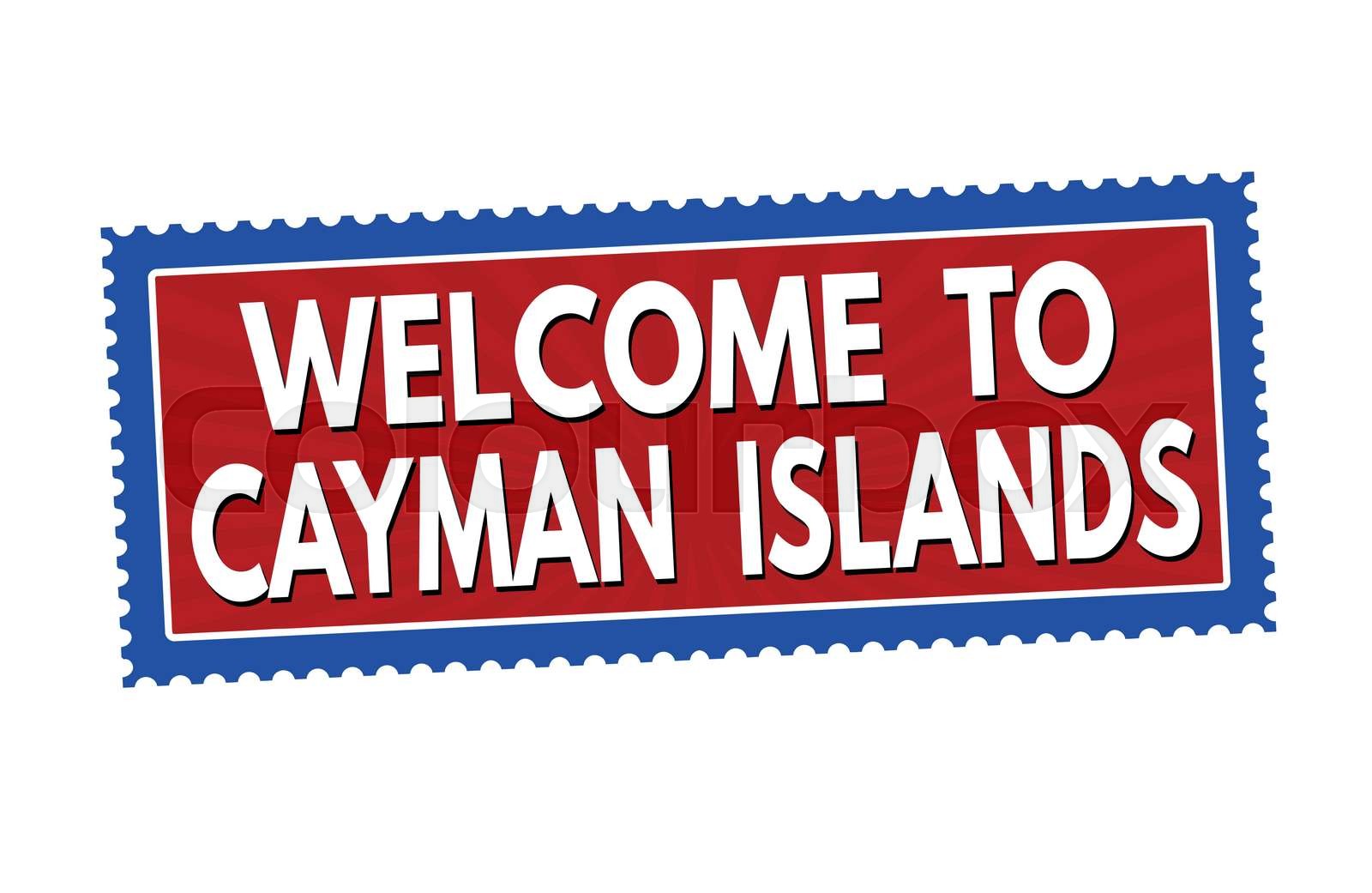 Welcome to Cayman Islands sticker or stamp | Stock vector | Colourbox