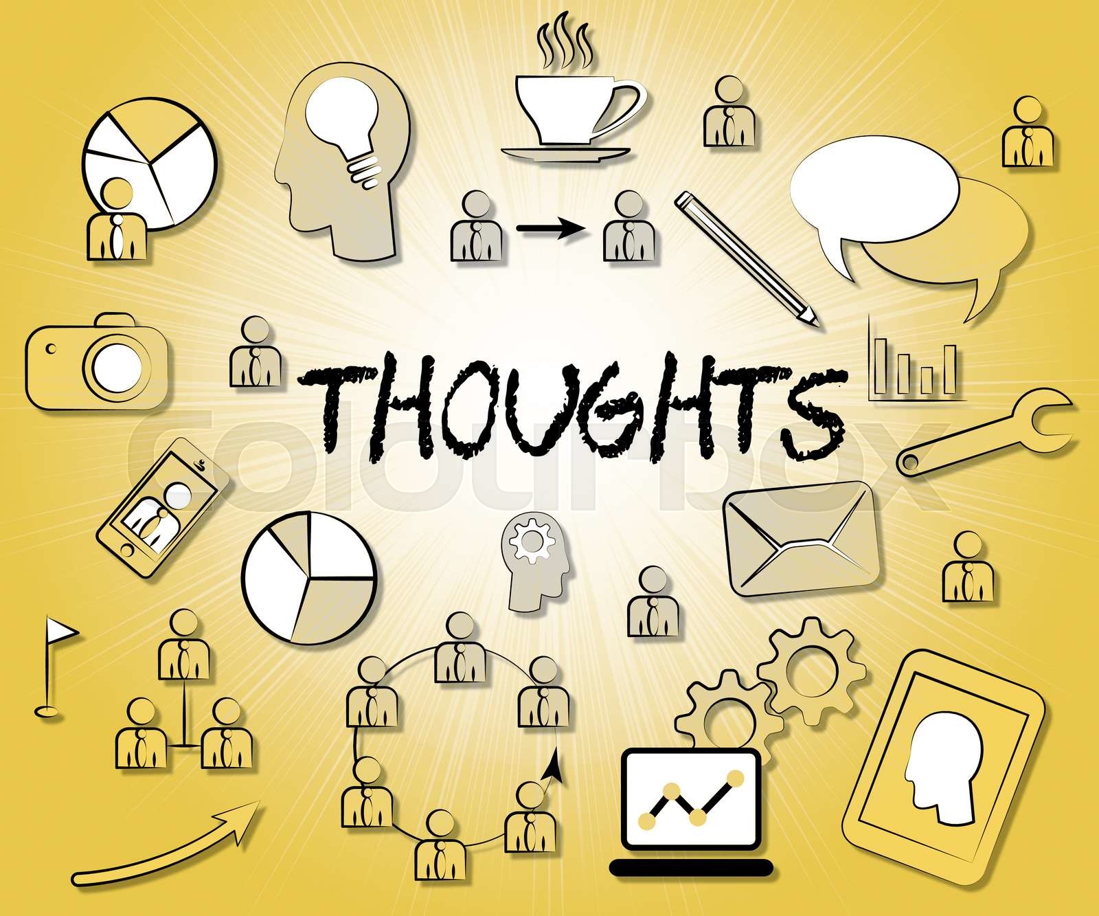 Thoughts Icons Represents Idea Reflection And Sign | Stock image ...