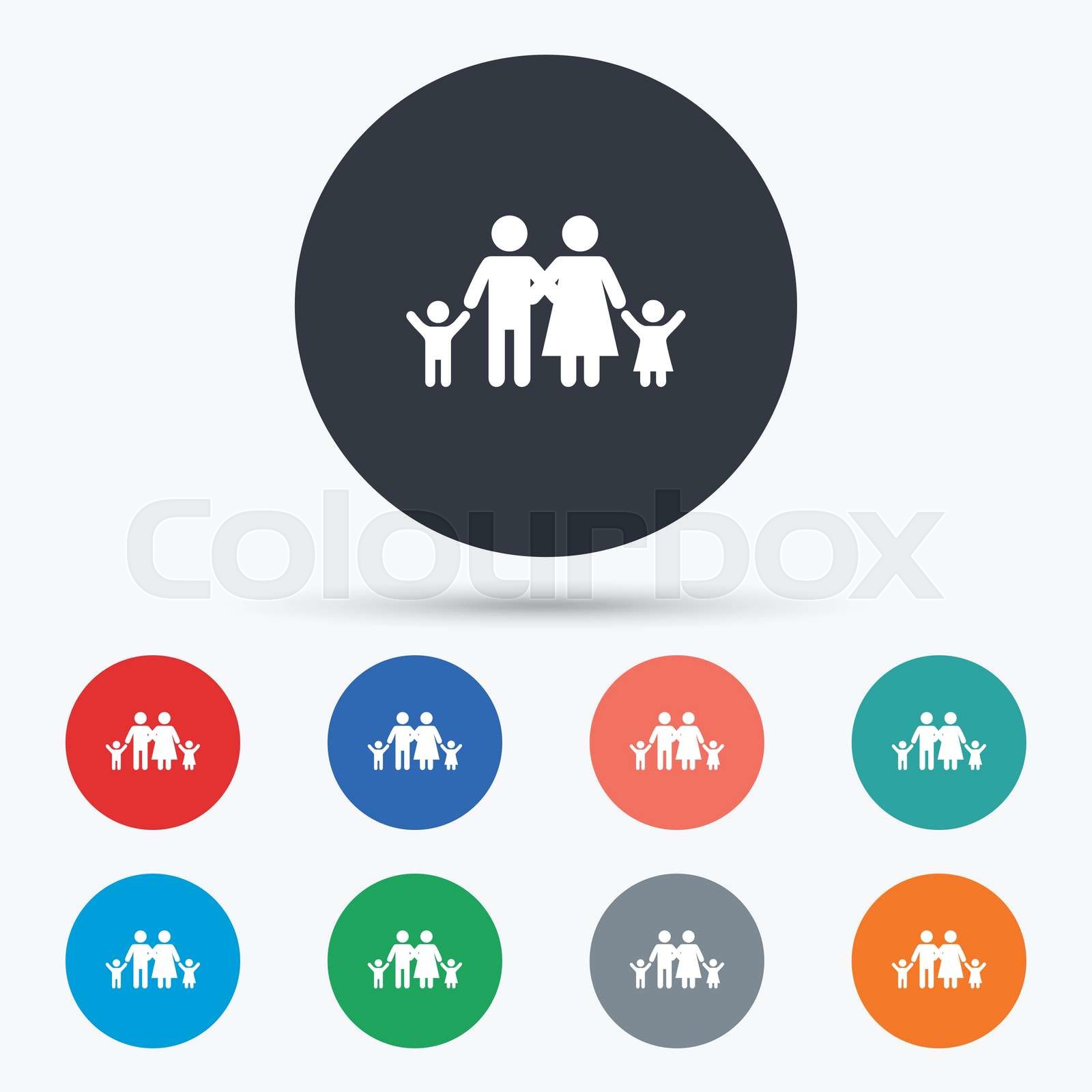 Family icon. Parents with children symbol. | Stock vector | Colourbox