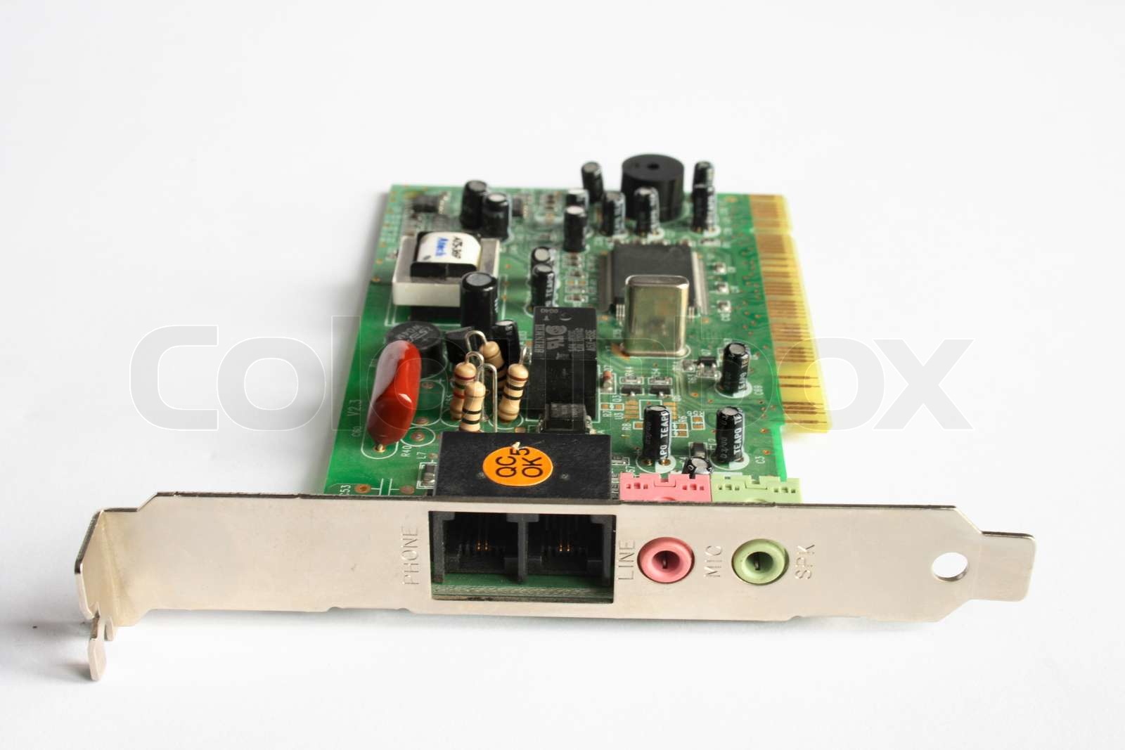 On a photo the modem. A computer detail | Stock image | Colourbox