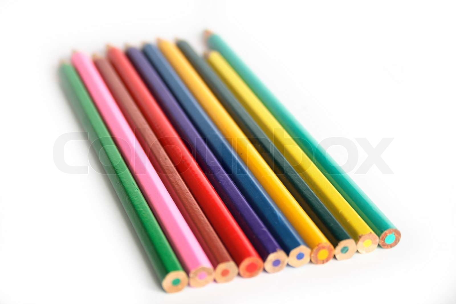 On a photo multi-coloured pencils. The photo is isolated | Stock image ...