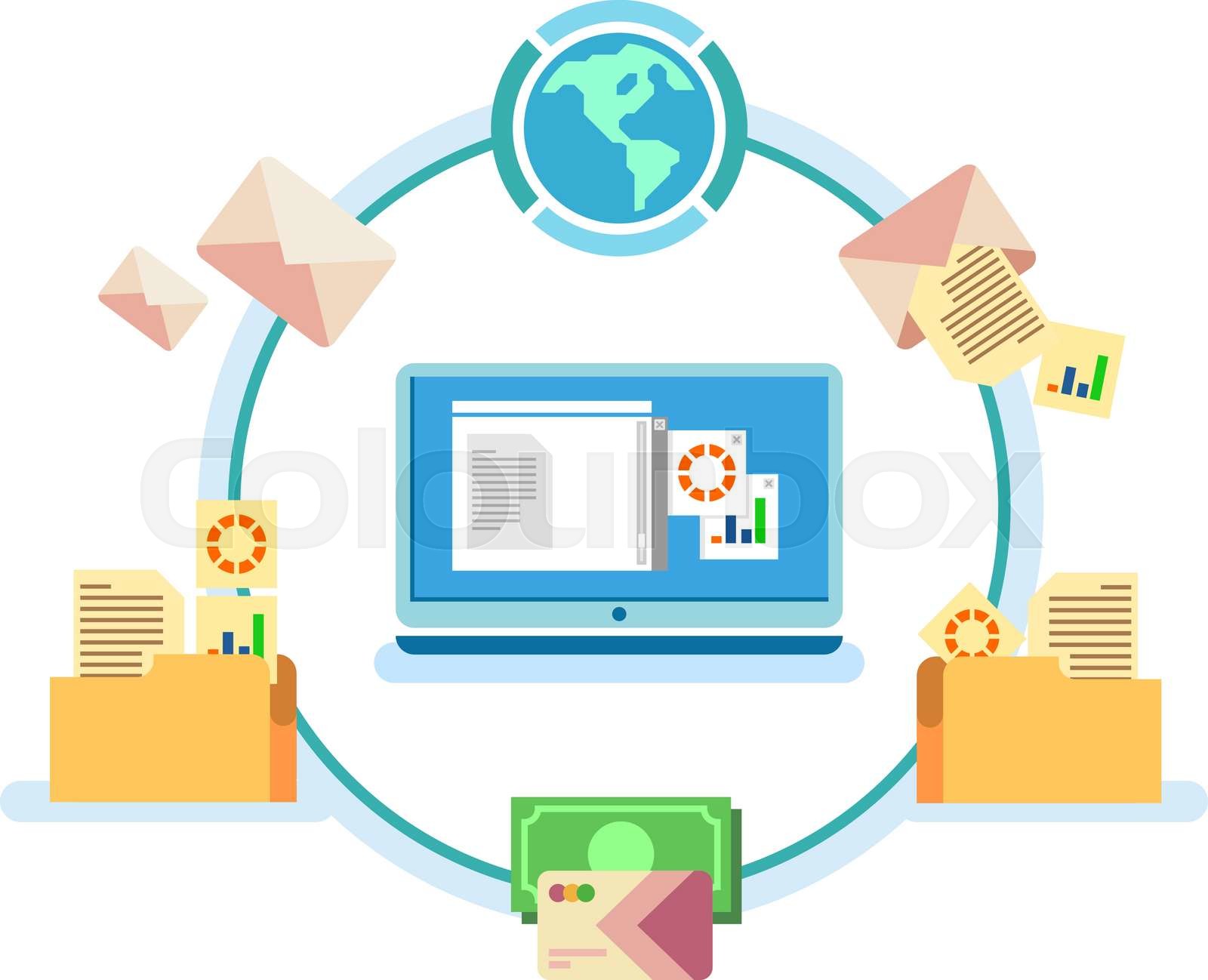 Electronic document management | Stock vector | Colourbox