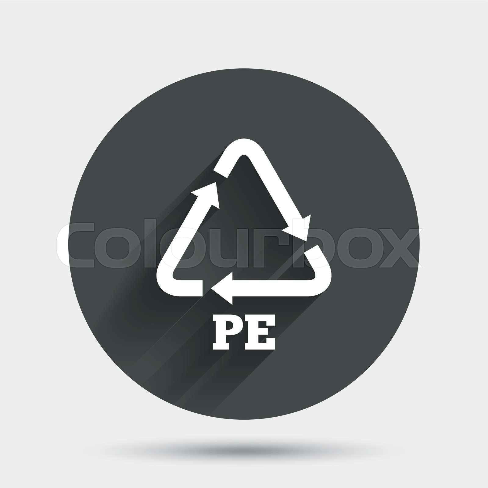 PE Polyethylene sign icon. Recycling symbol. | Stock vector | Colourbox