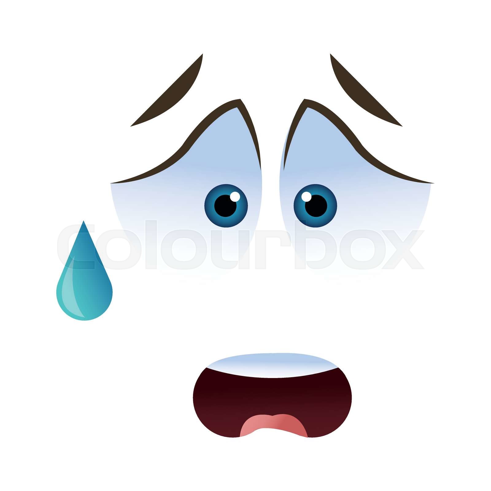 worried emoticon face icons | Stock vector | Colourbox