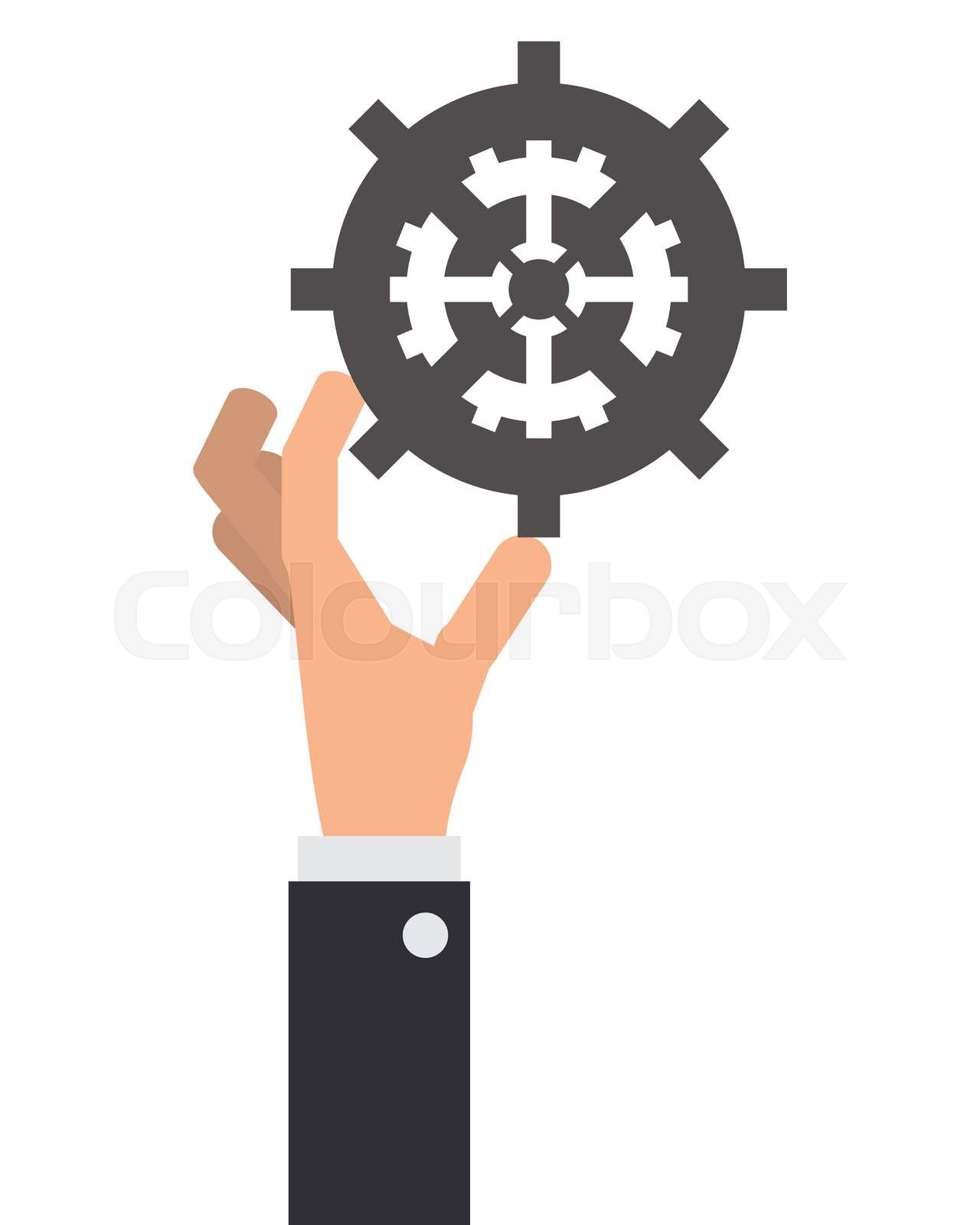 hand holding gear icon | Stock vector | Colourbox