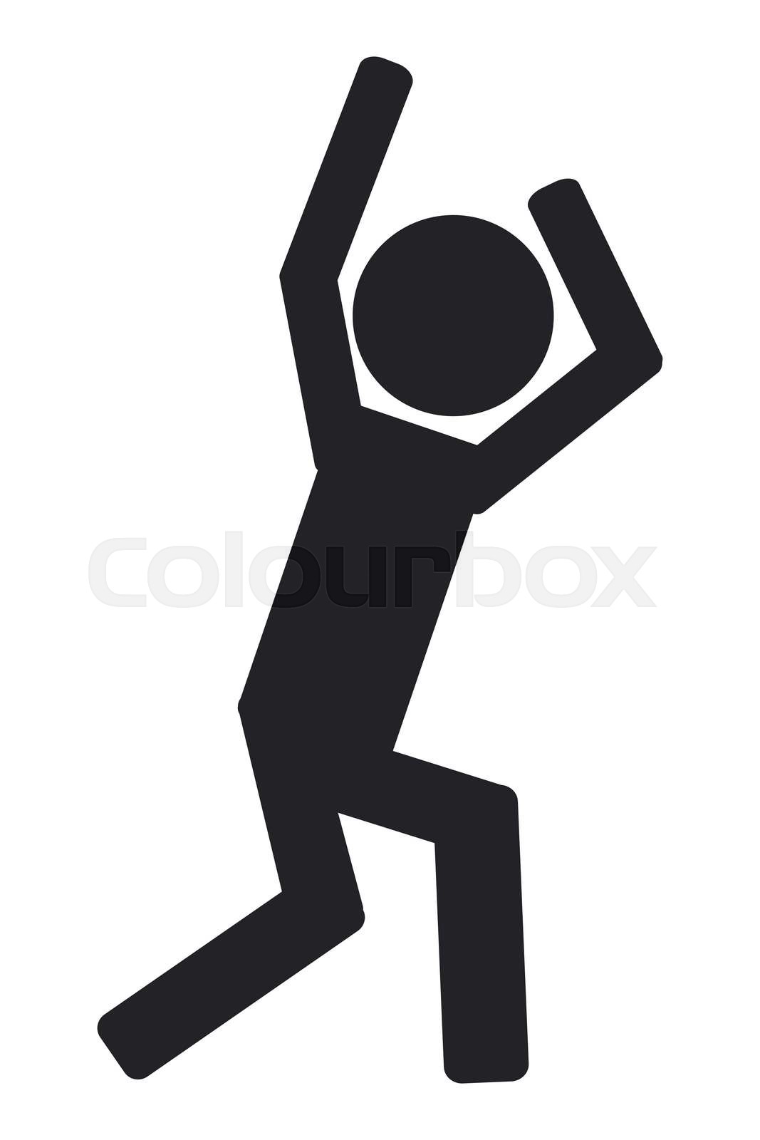 person with arms up pictogram icon | Stock vector | Colourbox