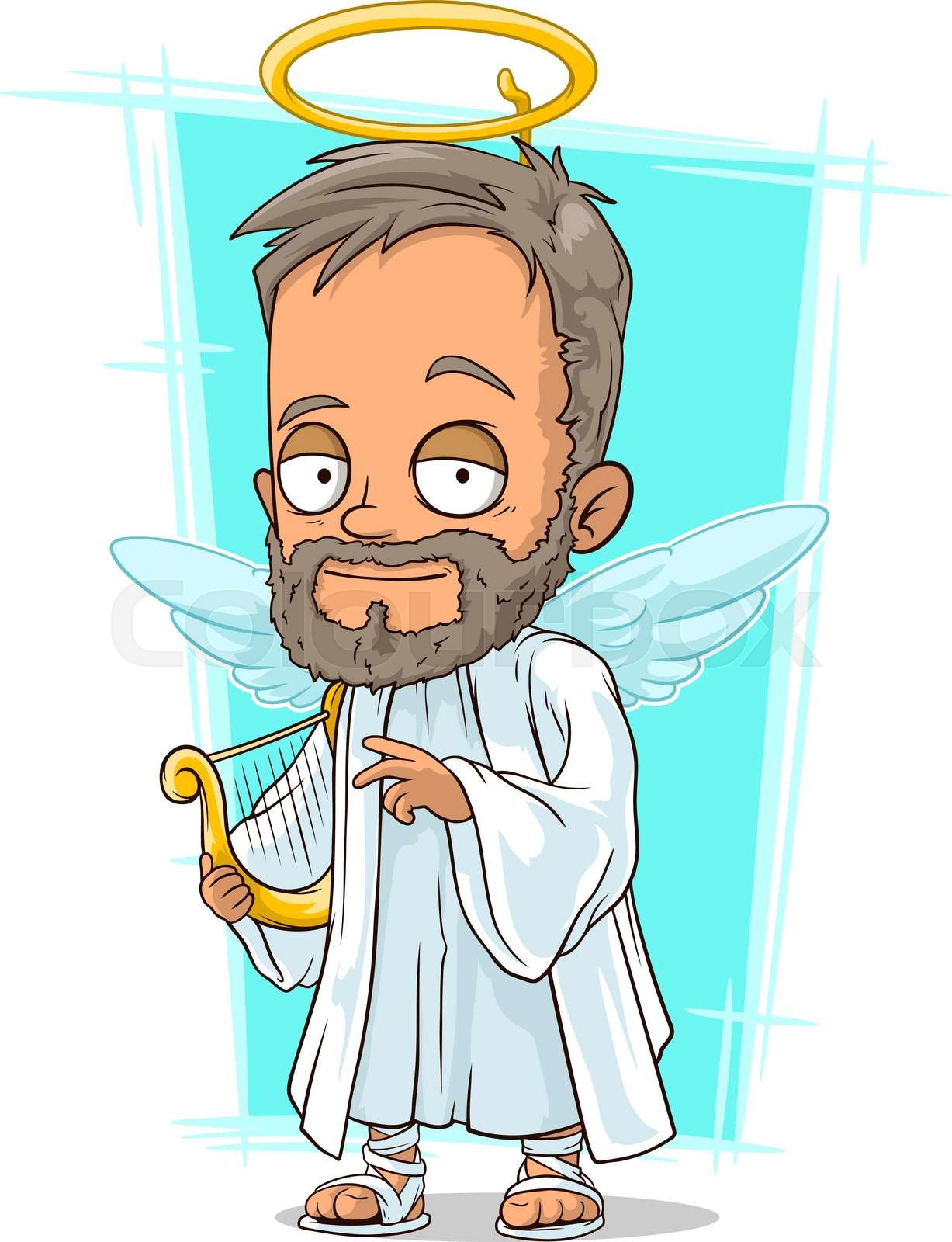 Cartoon holy man with small wings | Stock vector | Colourbox