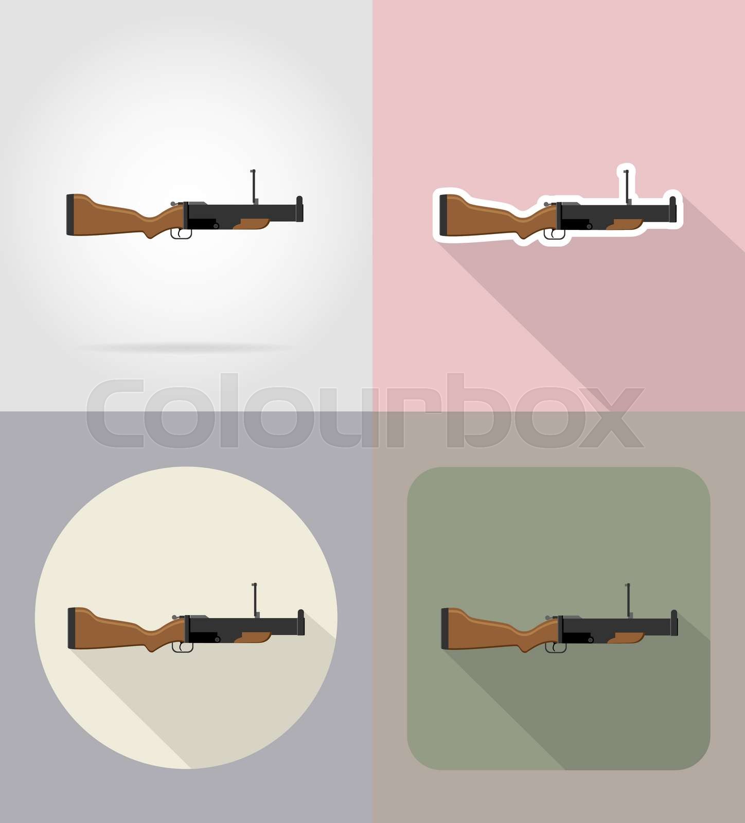 modern weapon firearms flat icons vector illustration | Stock vector ...