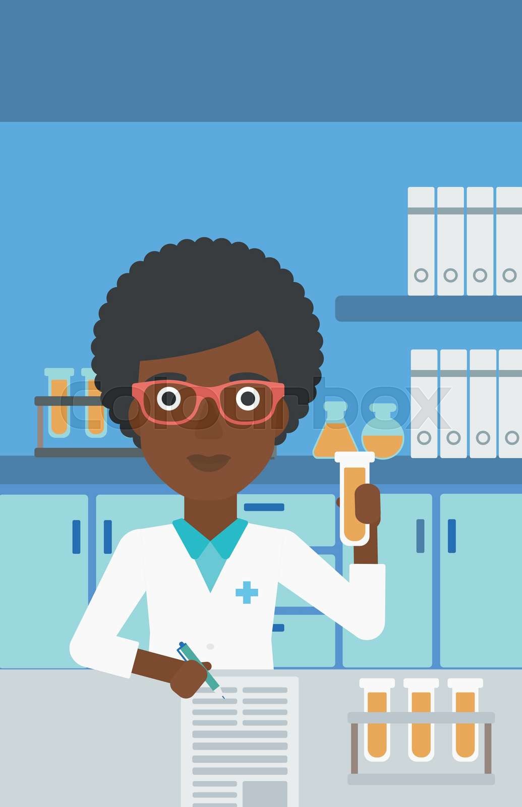 Laboratory assistant working. | Stock vector | Colourbox