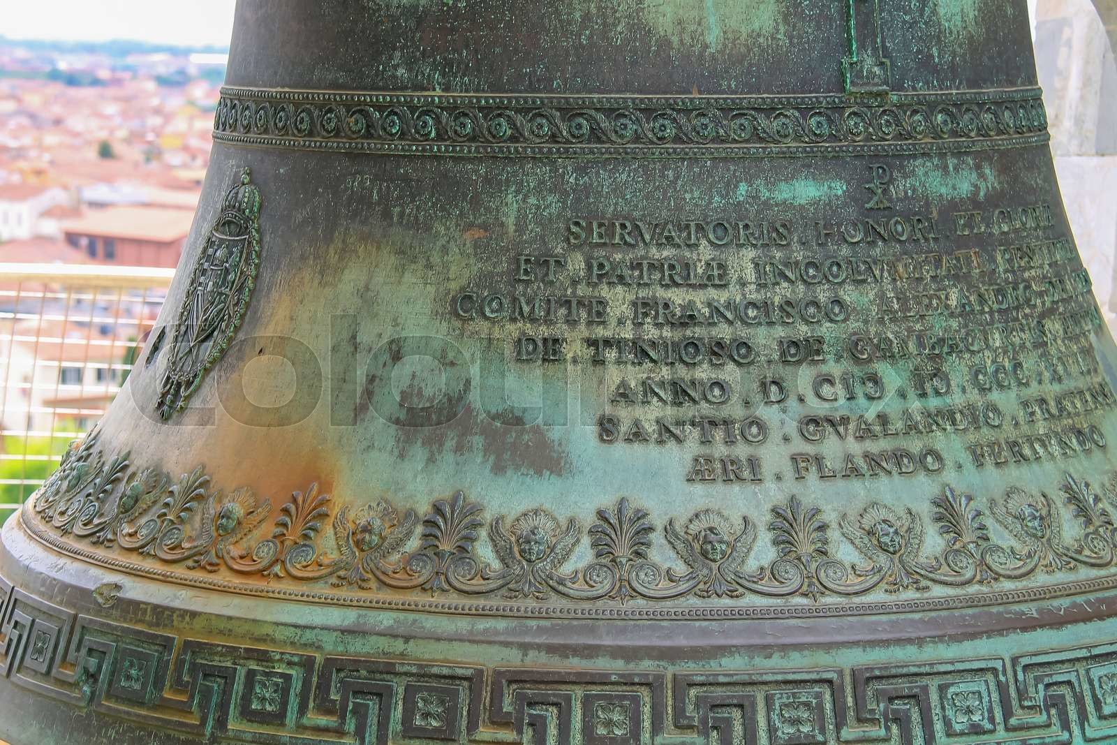 Ancient bell at the top of Leaning Tower in Pisa, Italy. | Stock image ...
