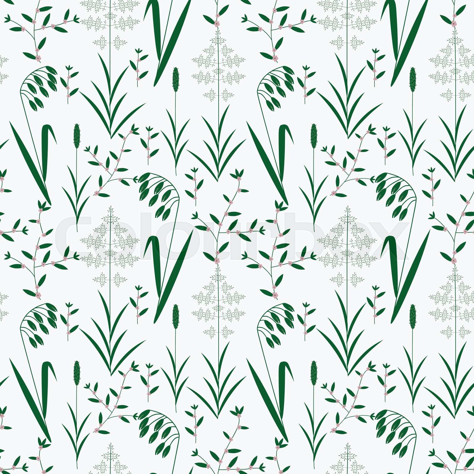 Seamless plants pattern | Stock vector | Colourbox