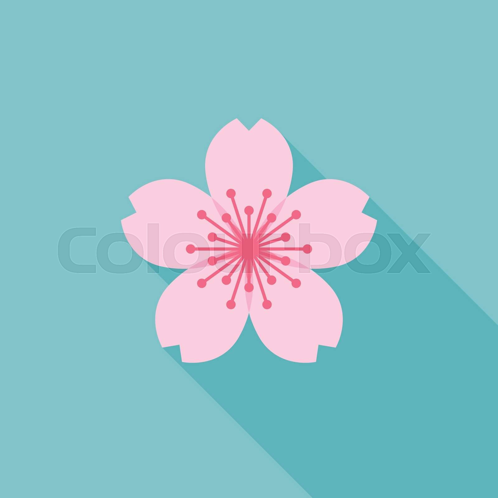 sakura vector icon, flat design | Stock vector | Colourbox