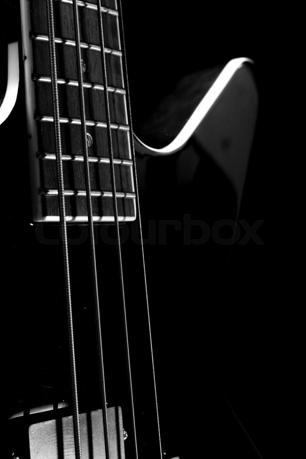 Body Of A Classic Black Bass Guitar Stock Image Colourbox