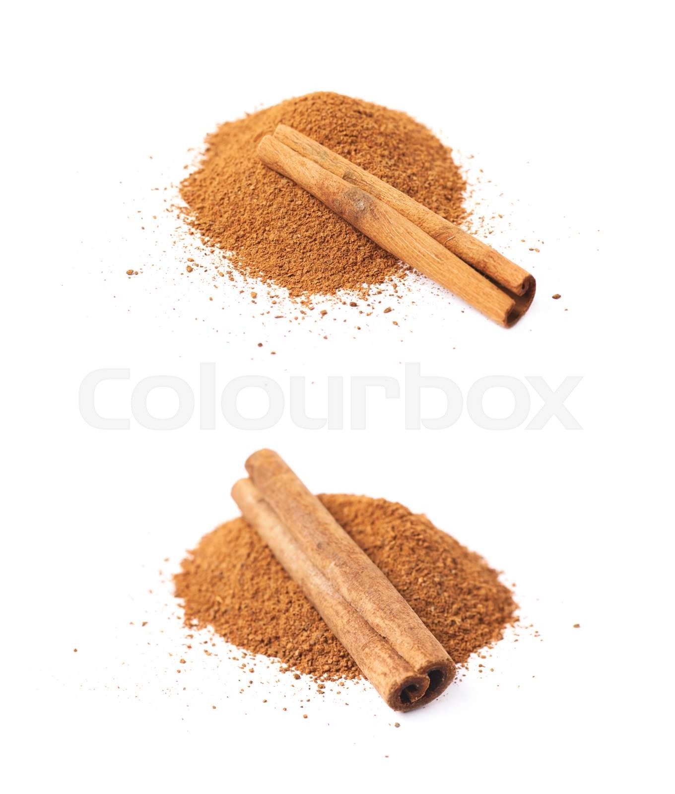Pile of cinnamon powder isolated | Stock image | Colourbox