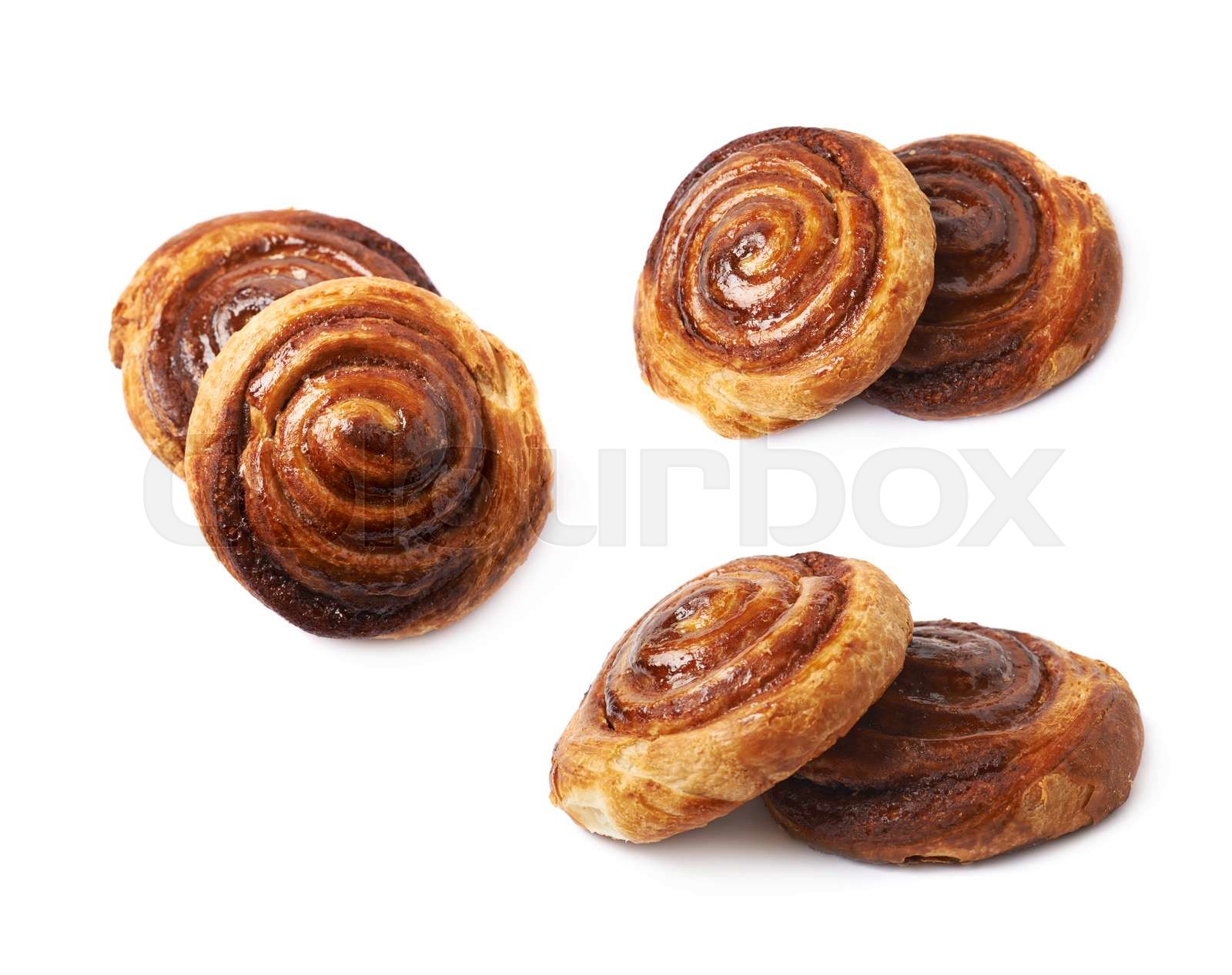 Cinnamon roll pastry bun isolated | Stock image | Colourbox