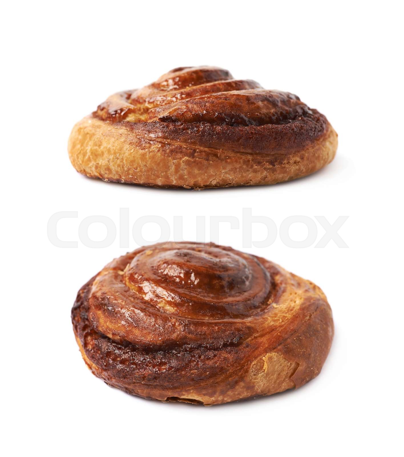 Cinnamon roll pastry bun isolated | Stock image | Colourbox
