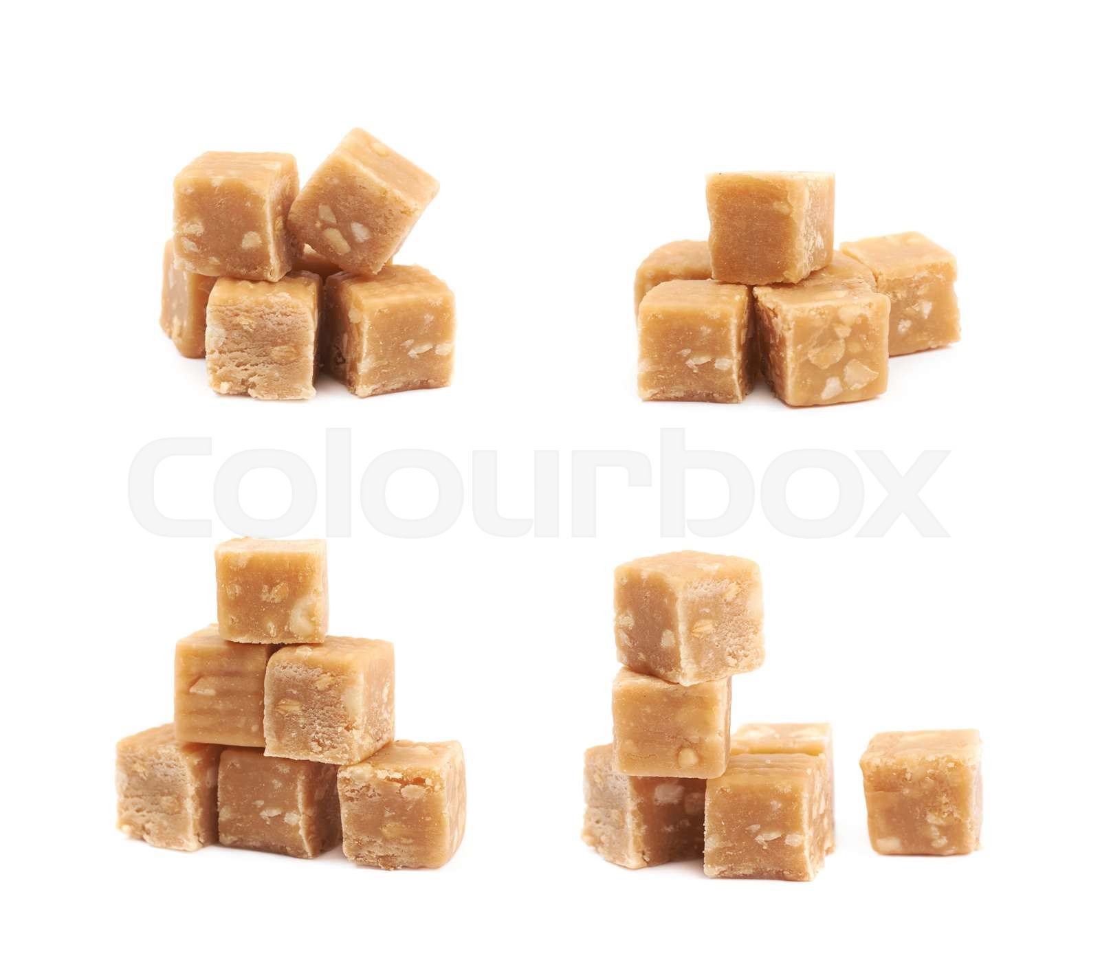 Toffee candy with nuts isolated | Stock image | Colourbox