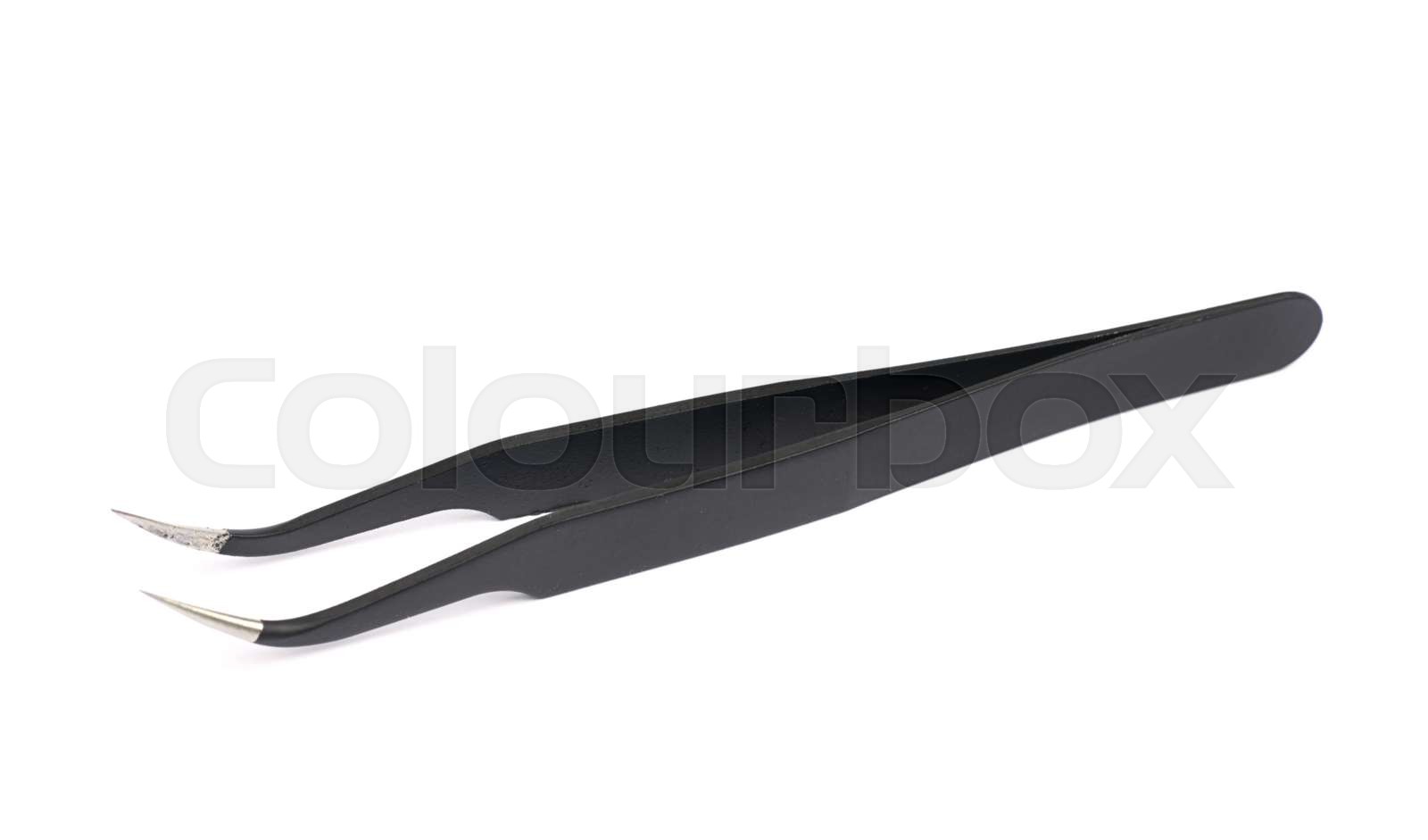 Black tweezers tool isolated | Stock image | Colourbox