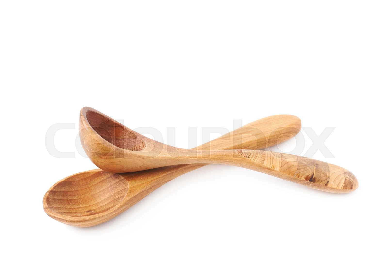 Wooden serving spoon isolated | Stock image | Colourbox