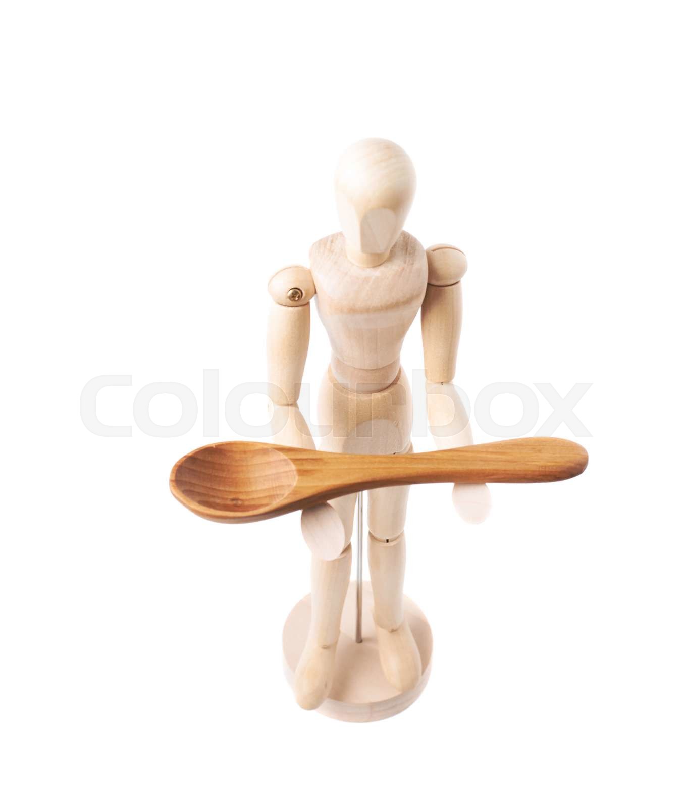 Human doll puppet statuette isolated | Stock image | Colourbox