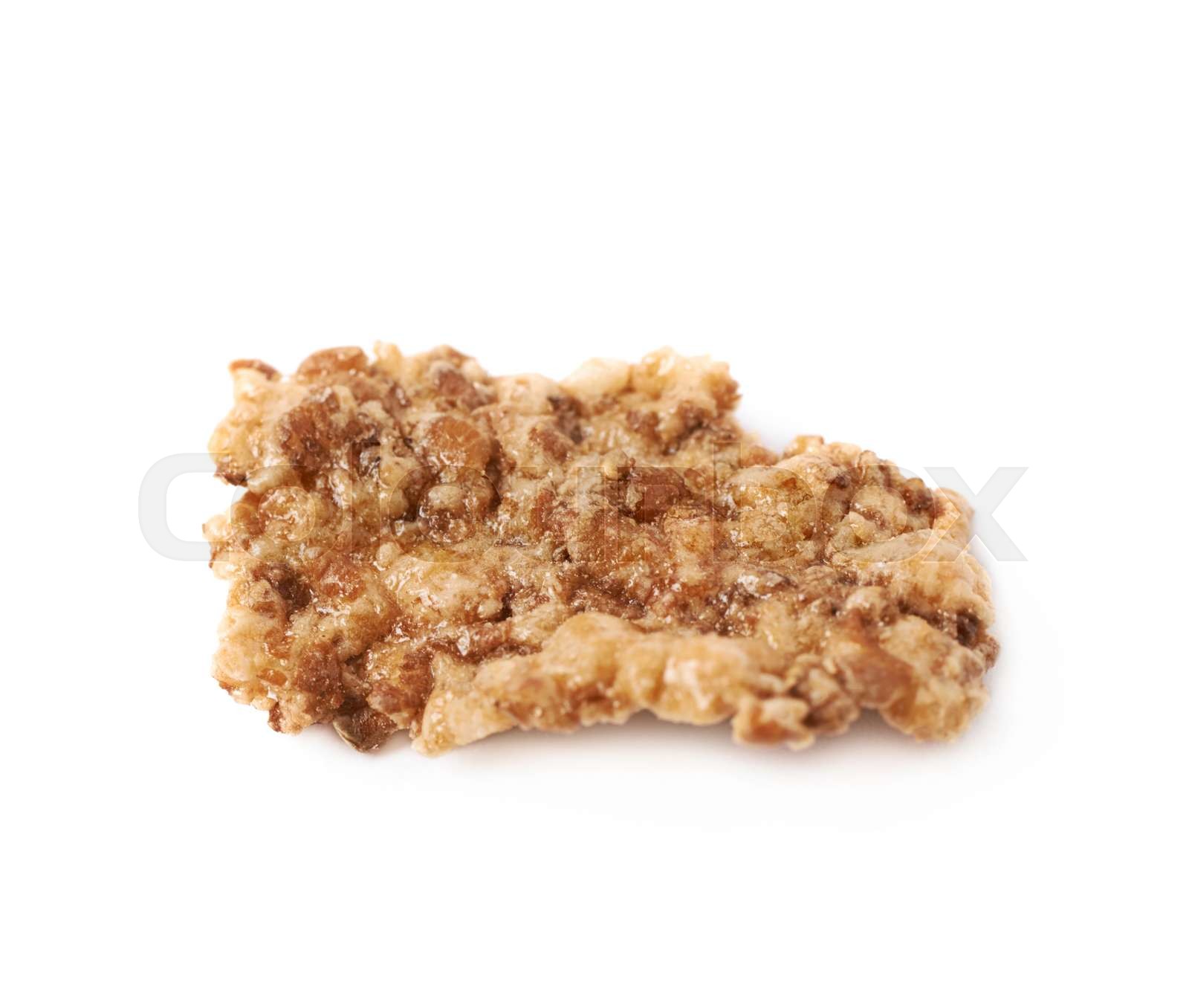 Single wholegrain cereal flake isolated | Stock image | Colourbox