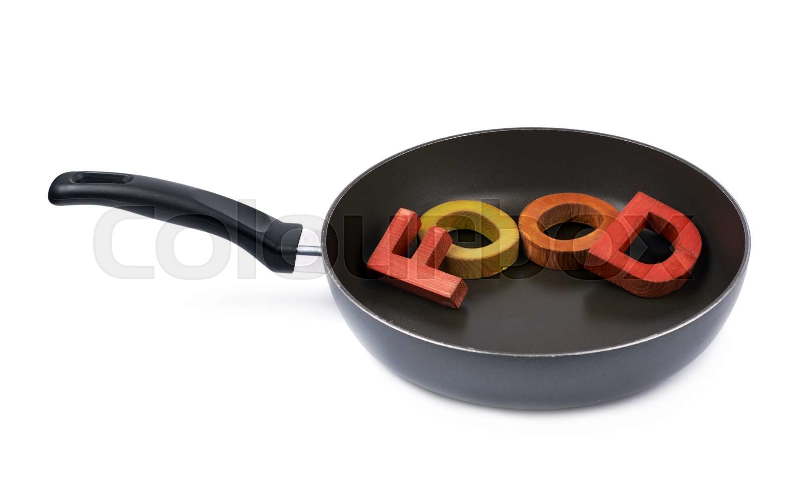 Word in a cooking pan isolated | Stock image | Colourbox