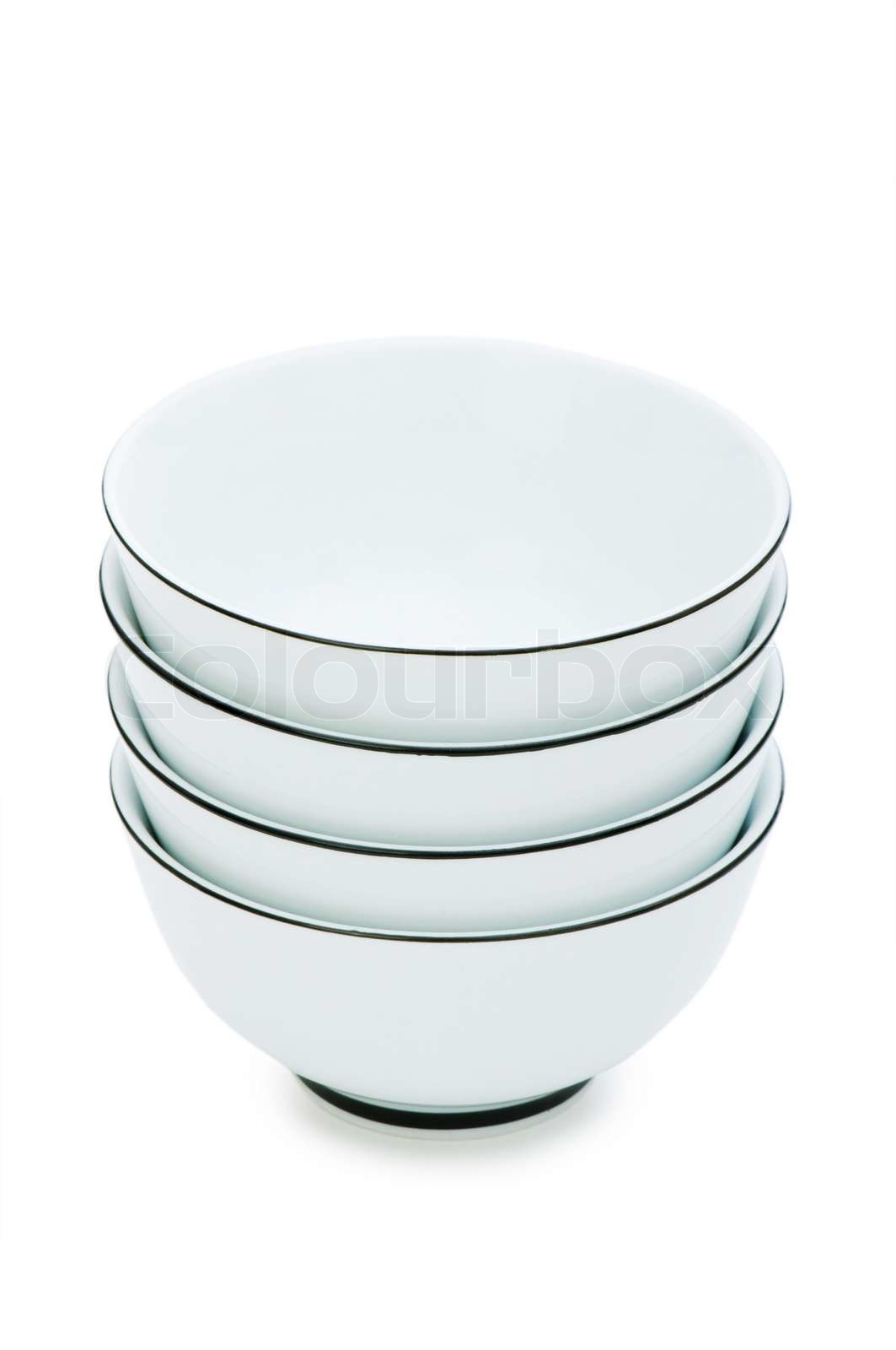 Stack of bowls isolated on the white | Stock image | Colourbox