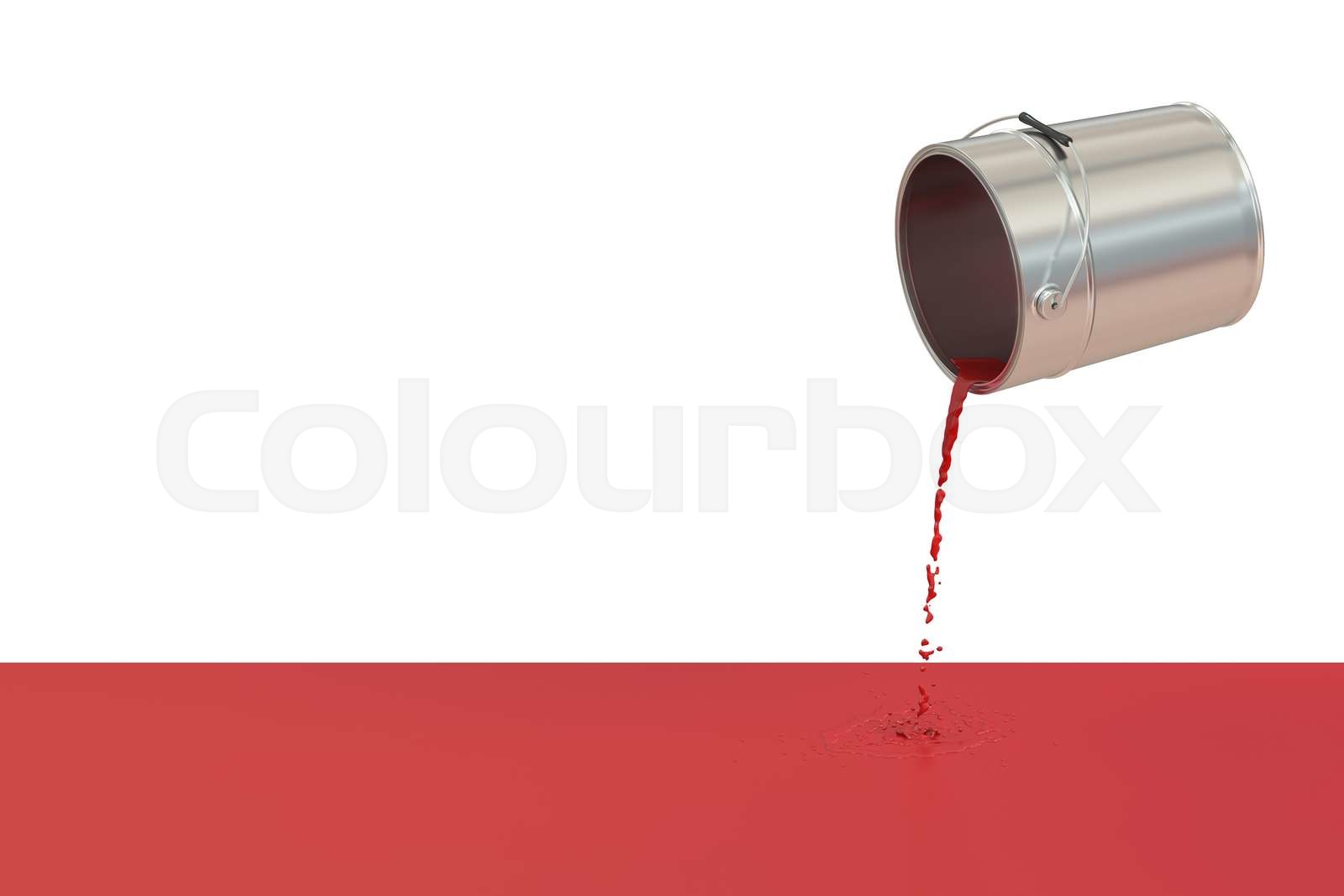 Red spilled paint concept, 3D rendering | Stock image | Colourbox