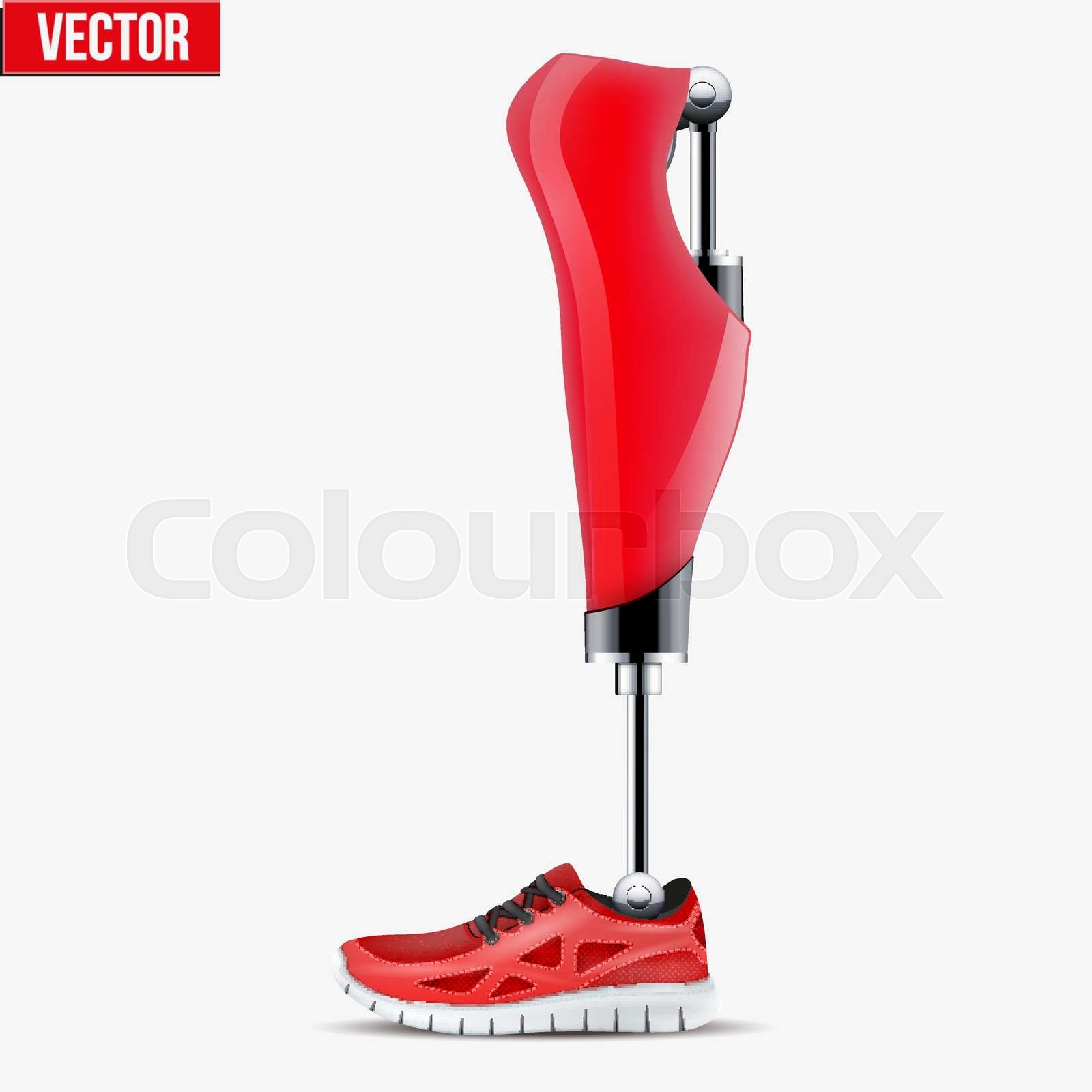 Original Modern Prosthetic leg mechanism | Stock vector | Colourbox