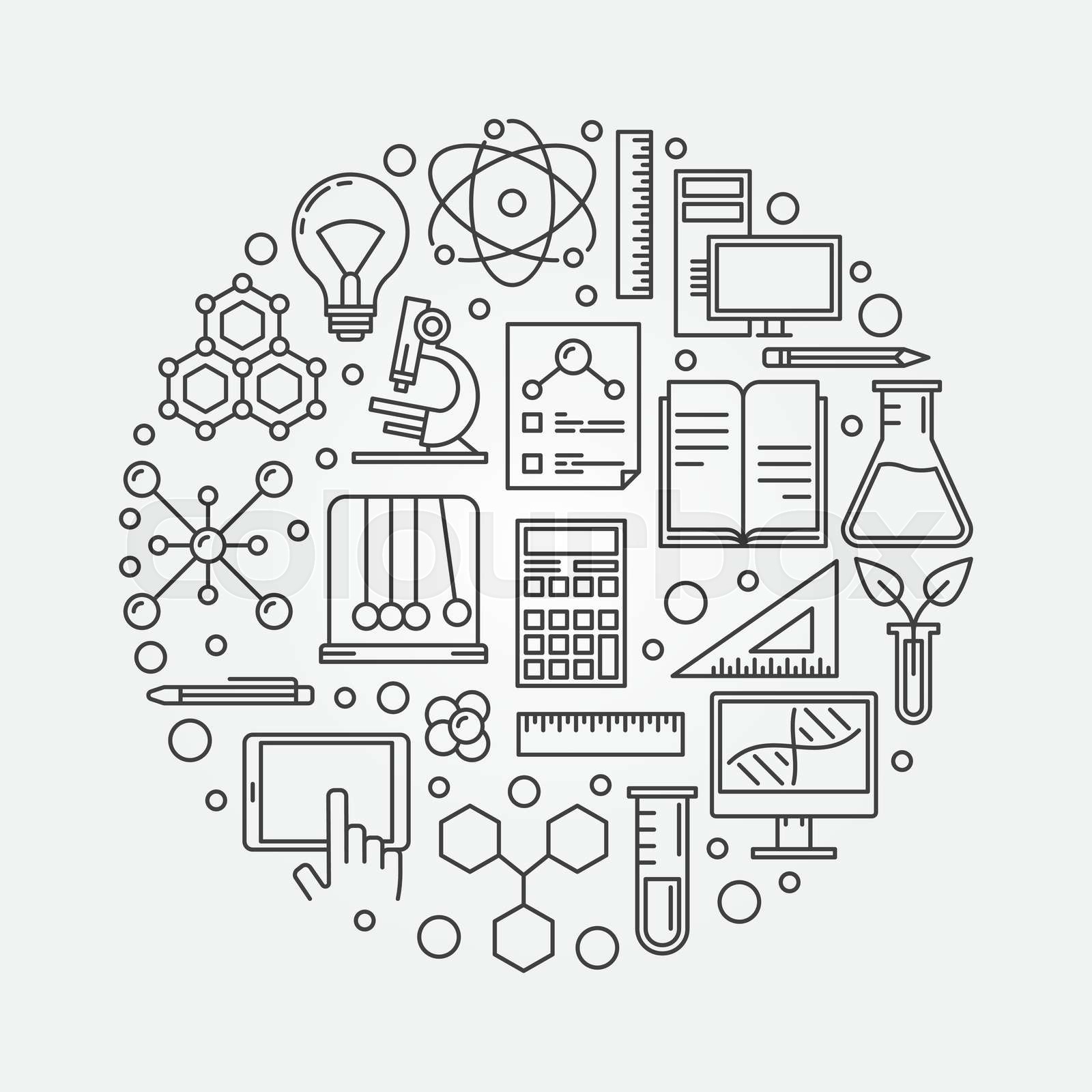 Science linear illustration | Stock vector | Colourbox