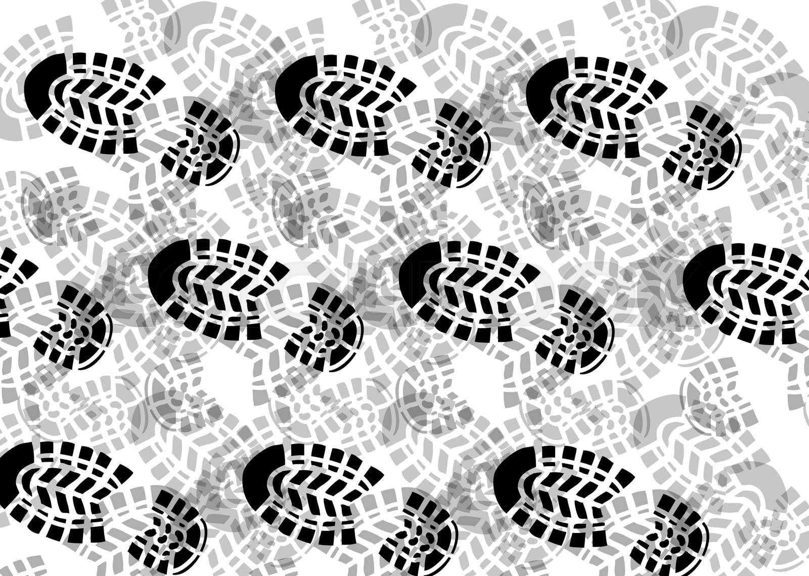detailed black and white bootprint | Stock vector | Colourbox