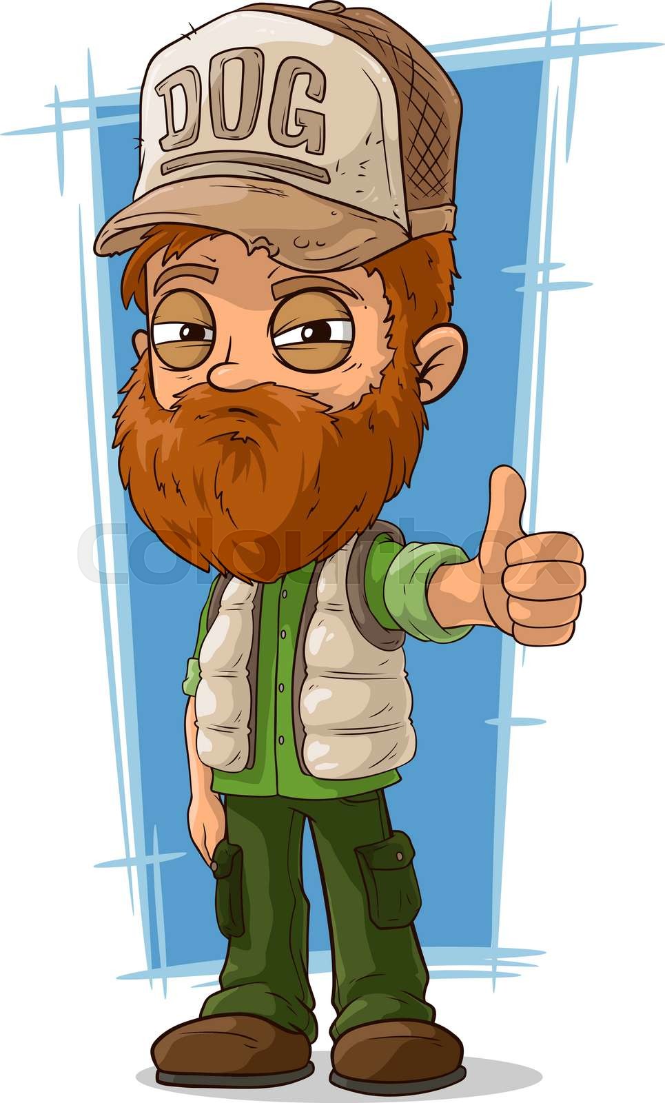 Cartoon bearded trucker in cap | Stock vector | Colourbox