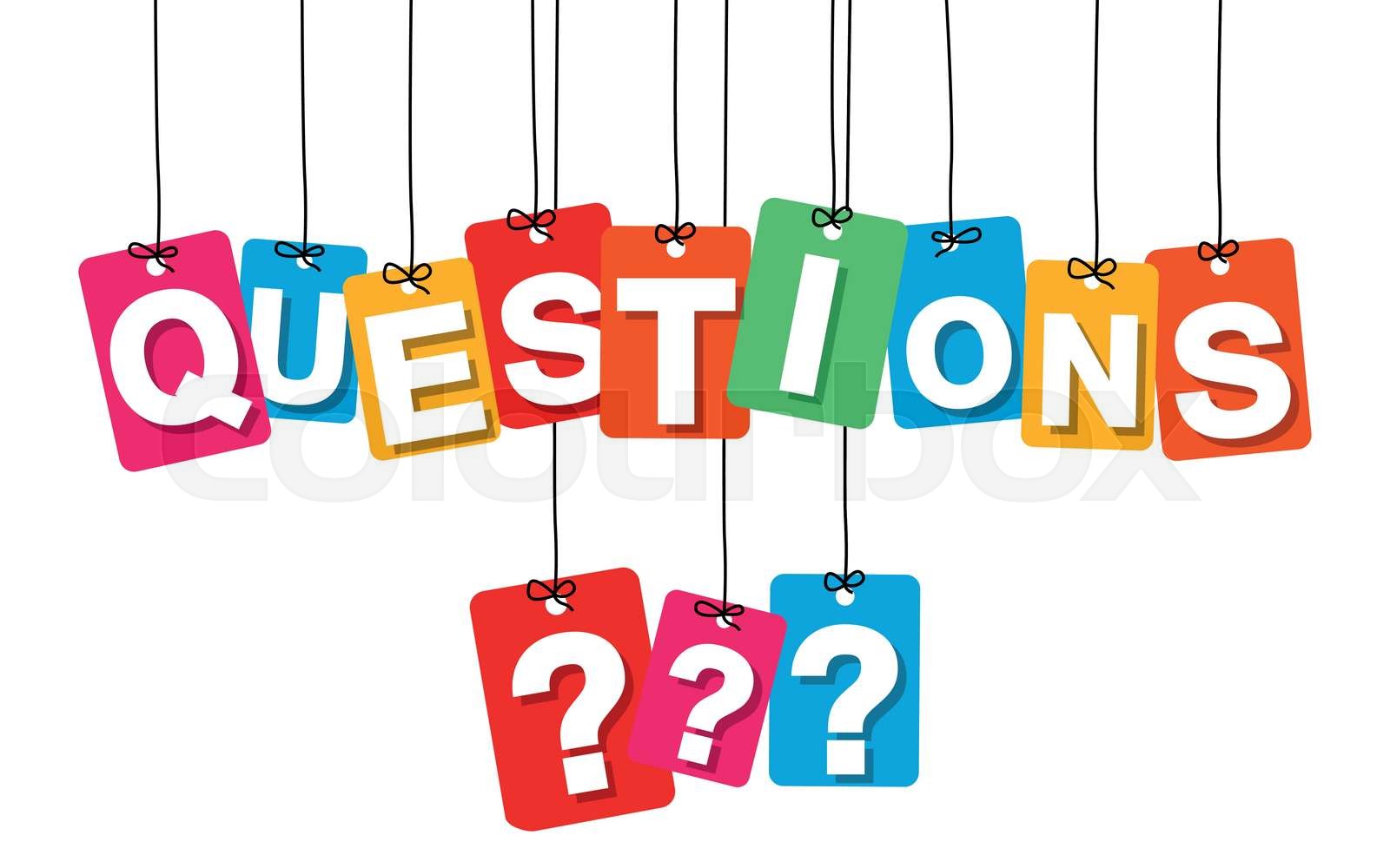 Vector colorful hanging cardboard. Tags - questions | Stock vector ...