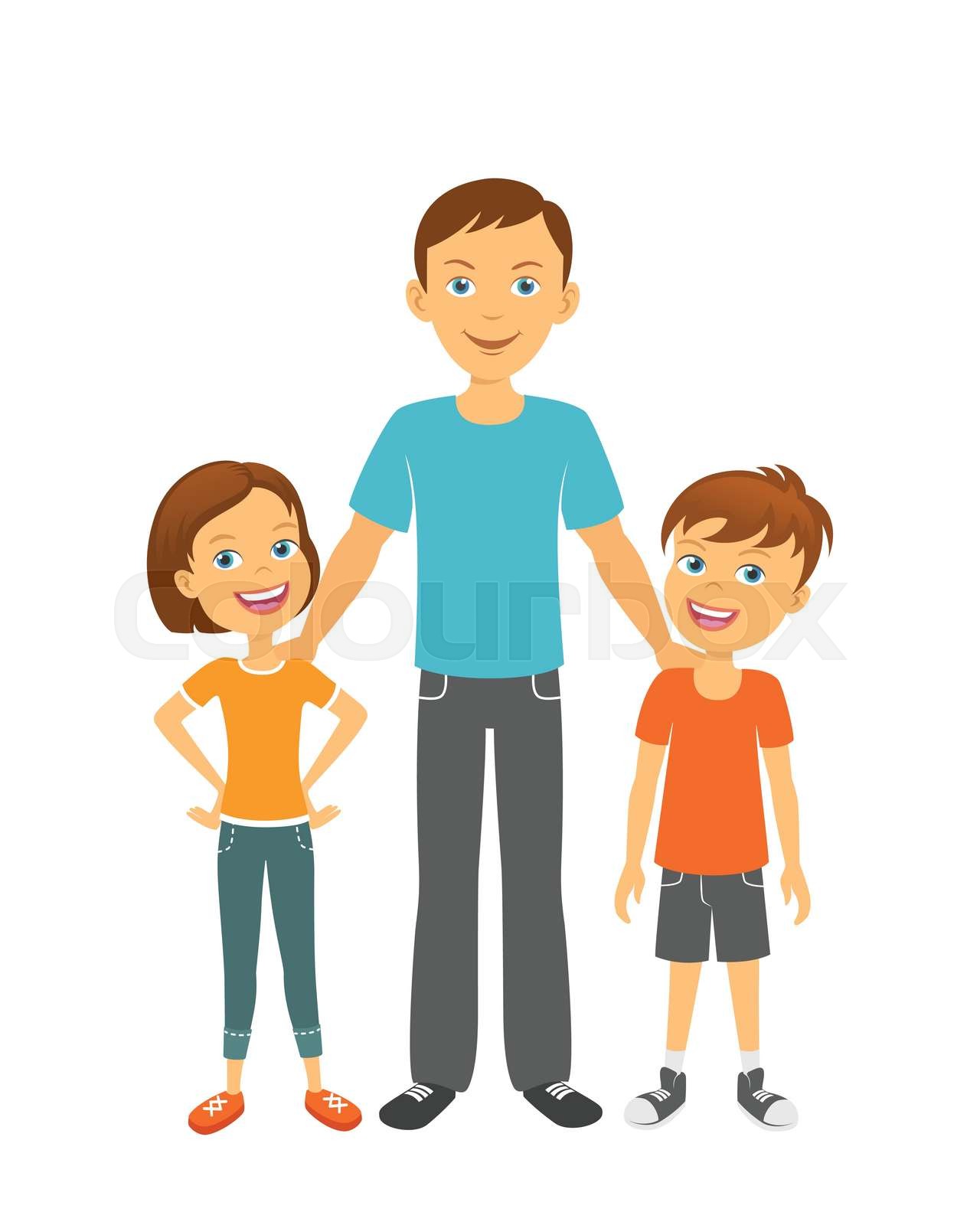 vater, kinder, elternschaft | Stock-Vektor | Colourbox