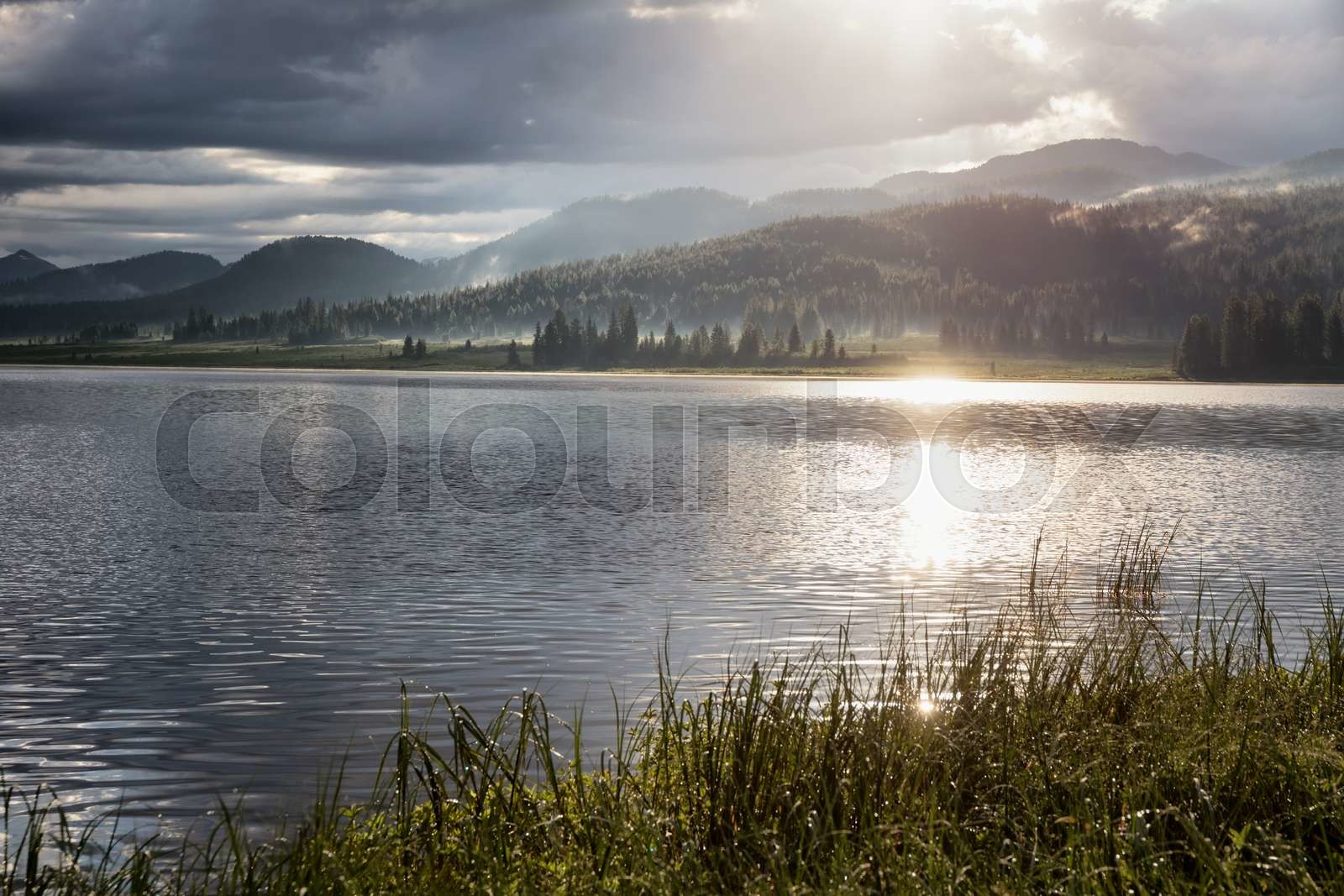 Early morning on lake | Stock image | Colourbox