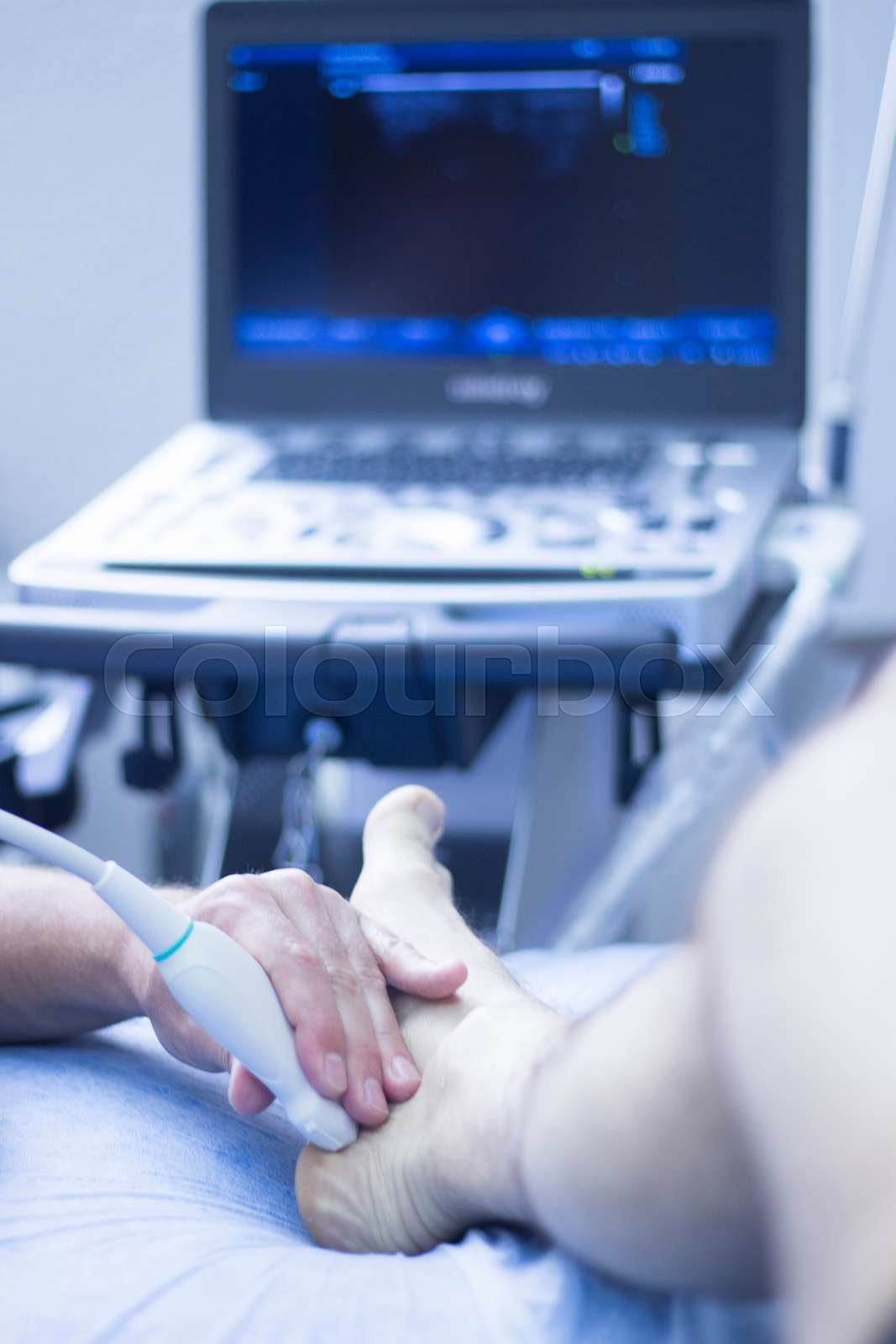Ultrasound ecography EPI physiotherapist | Stock image | Colourbox