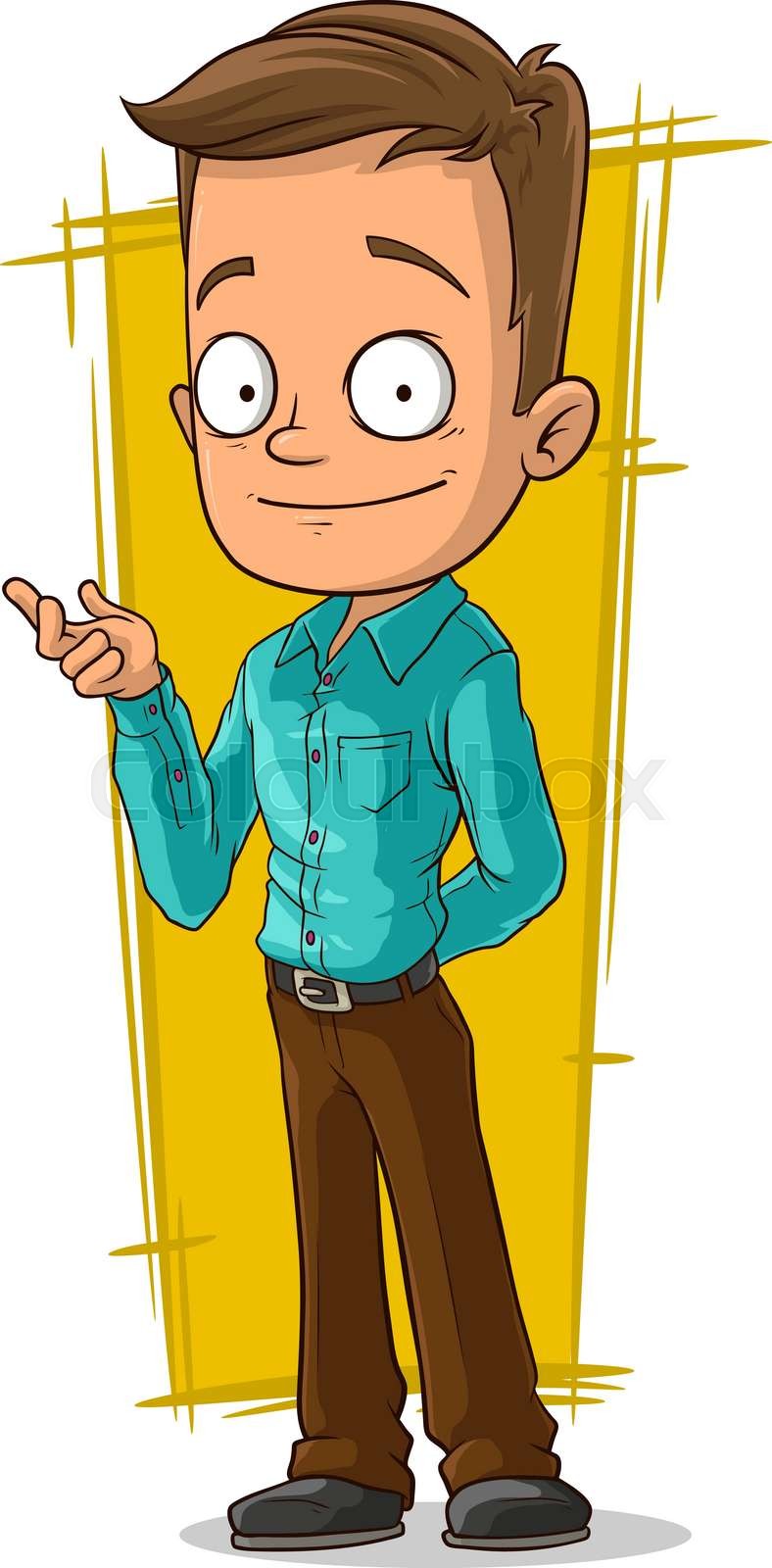 Cartoon office clerk in shirt and trousers | Stock vector | Colourbox