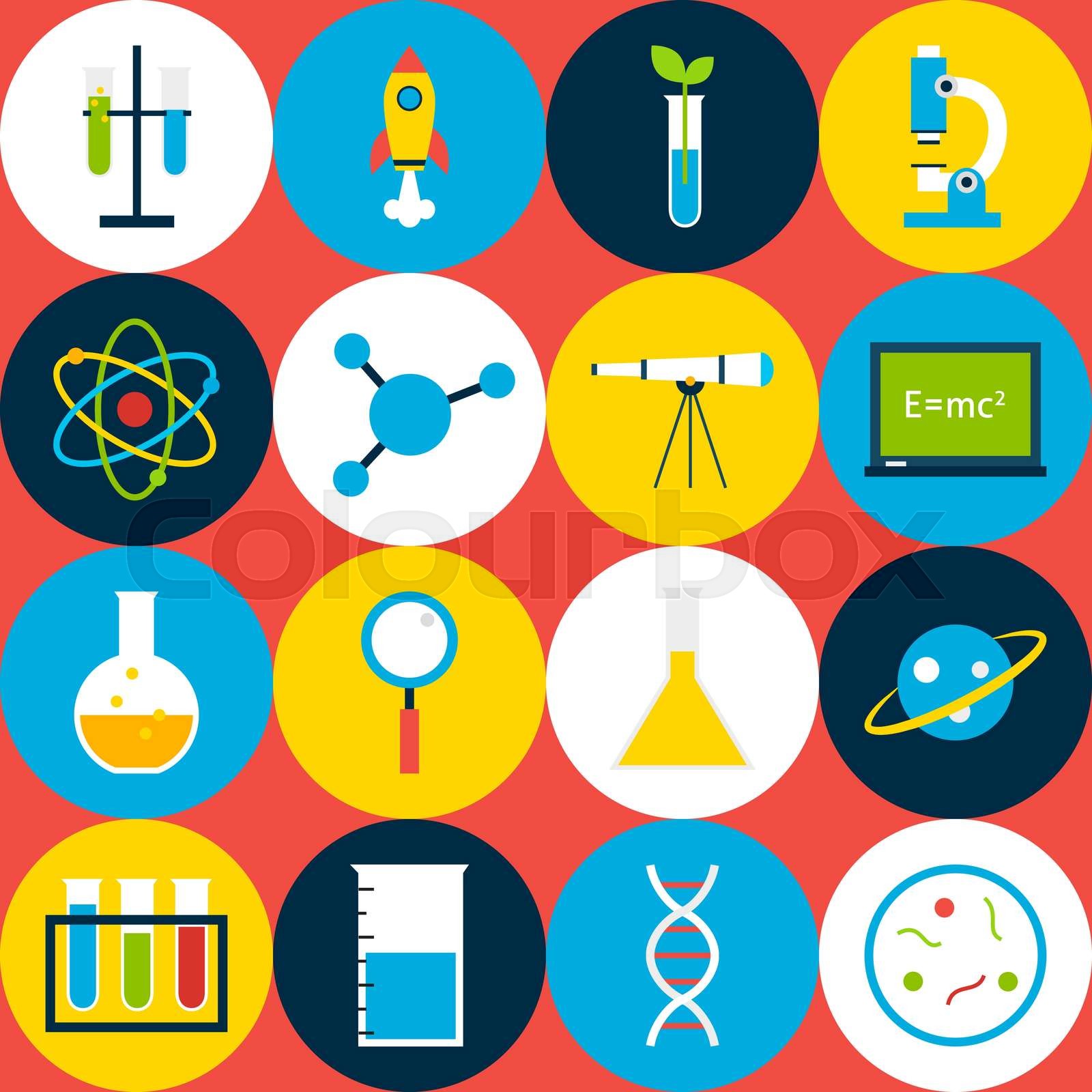 Red Tile Science Background with Circles | Stock vector | Colourbox