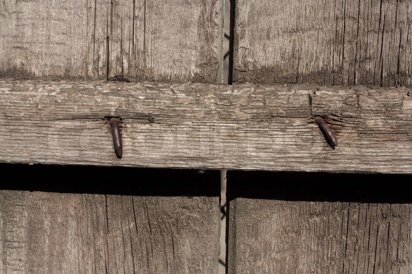 rusty nails in wood | Stock image | Colourbox
