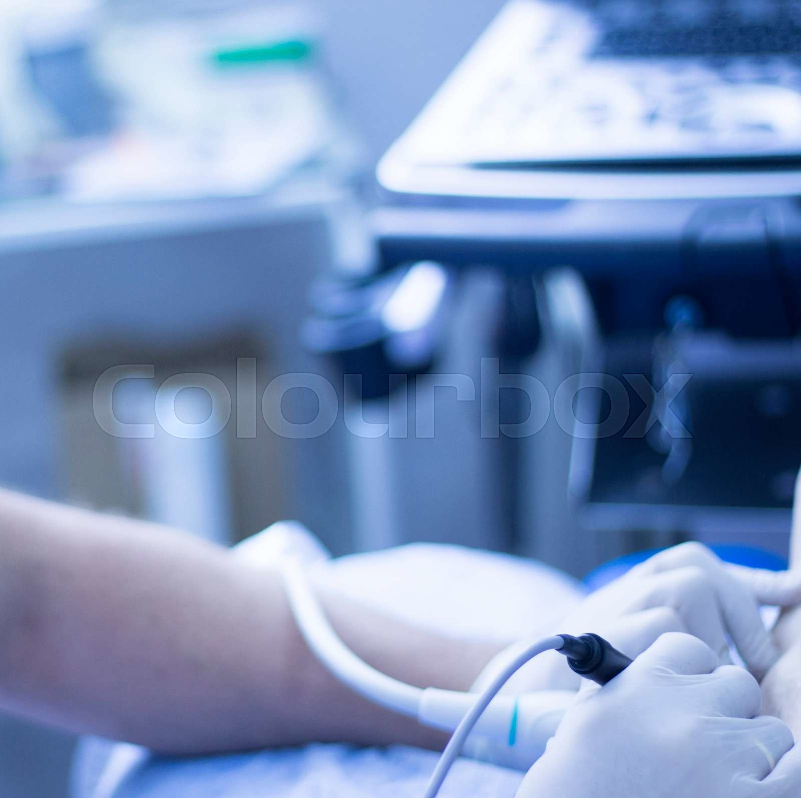 Ultrasound ecography EPI physiotherapist | Stock image | Colourbox