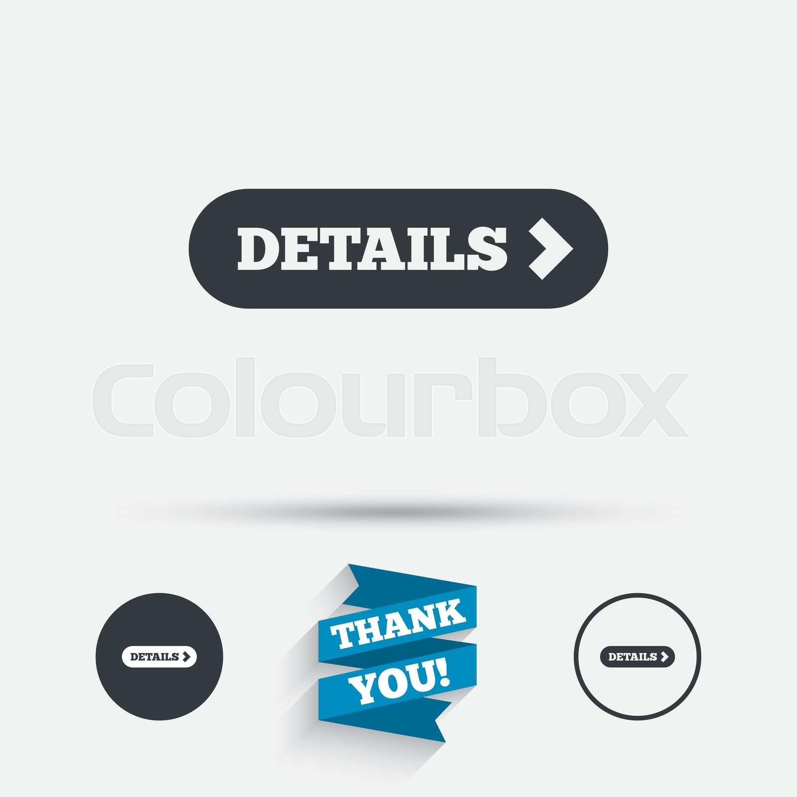 Details with arrow sign icon. More symbol. | Stock vector | Colourbox