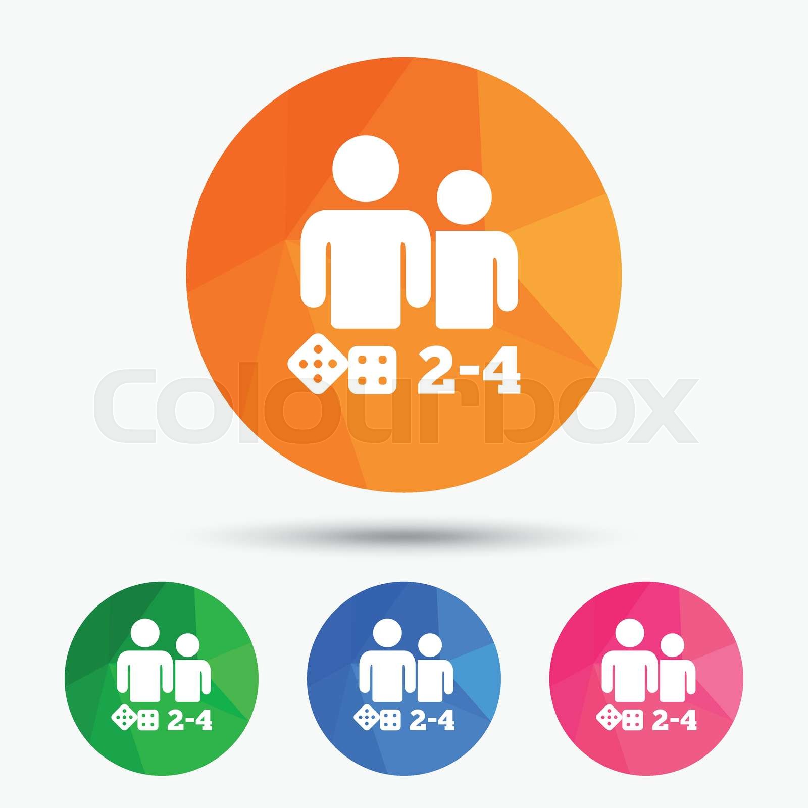 Board games sign icon. 2-4 players symbol. | Stock vector | Colourbox