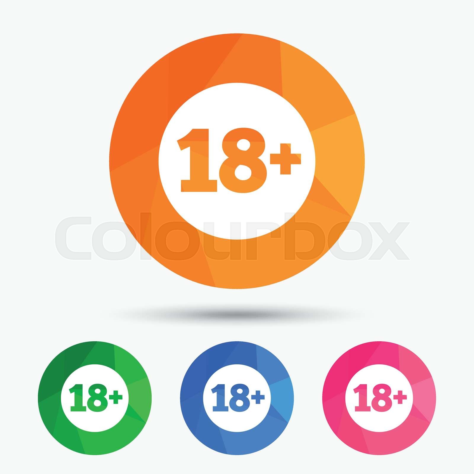 18 years old sign. Adults content. | Stock vector | Colourbox