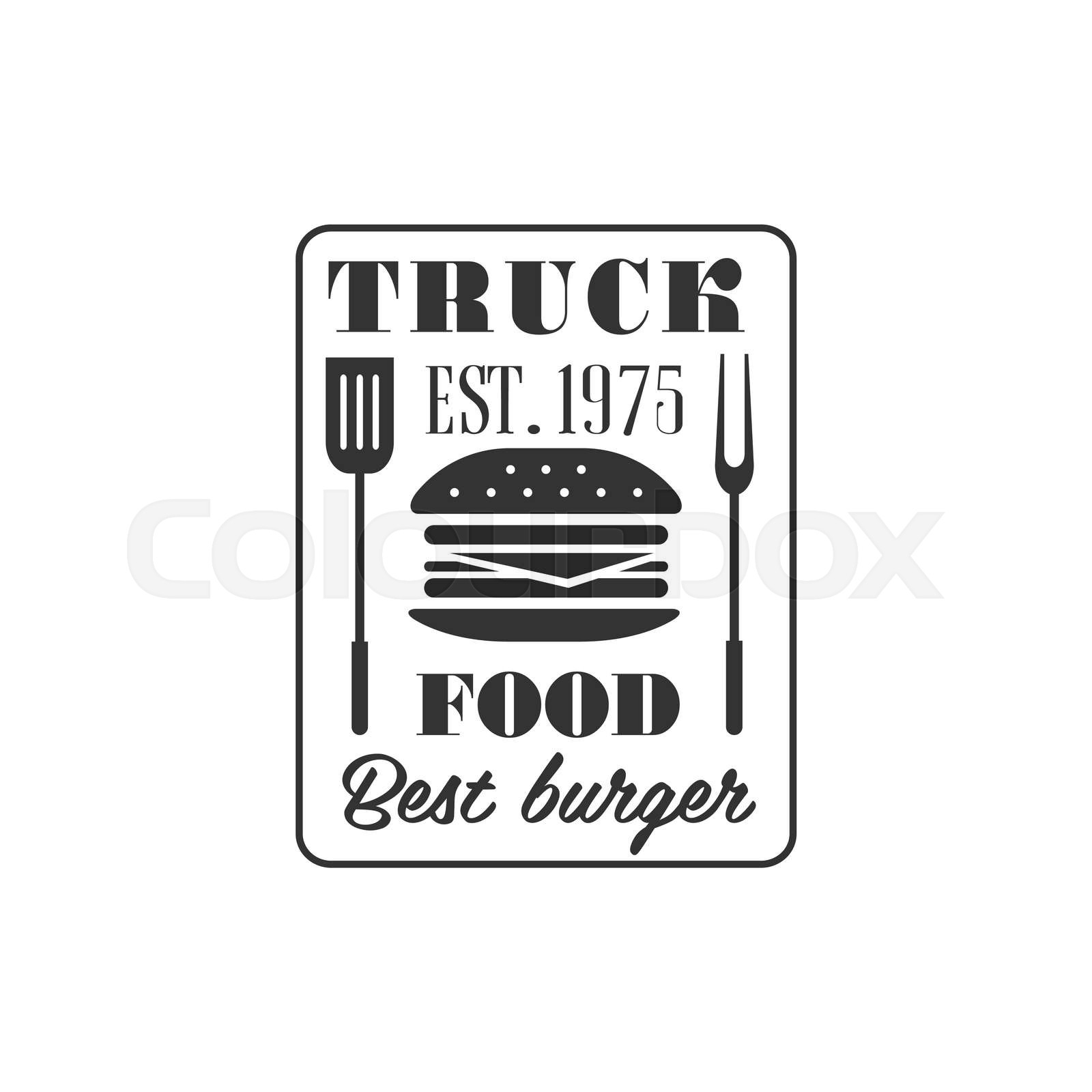 Burger Truck Label Design Stock Vector Colourbox burger-truck-label-design-stock-vector-colourbox