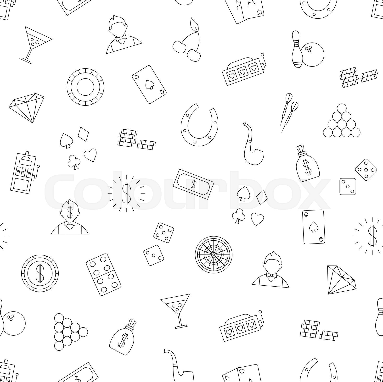 Gambling pattern black icons | Stock vector | Colourbox