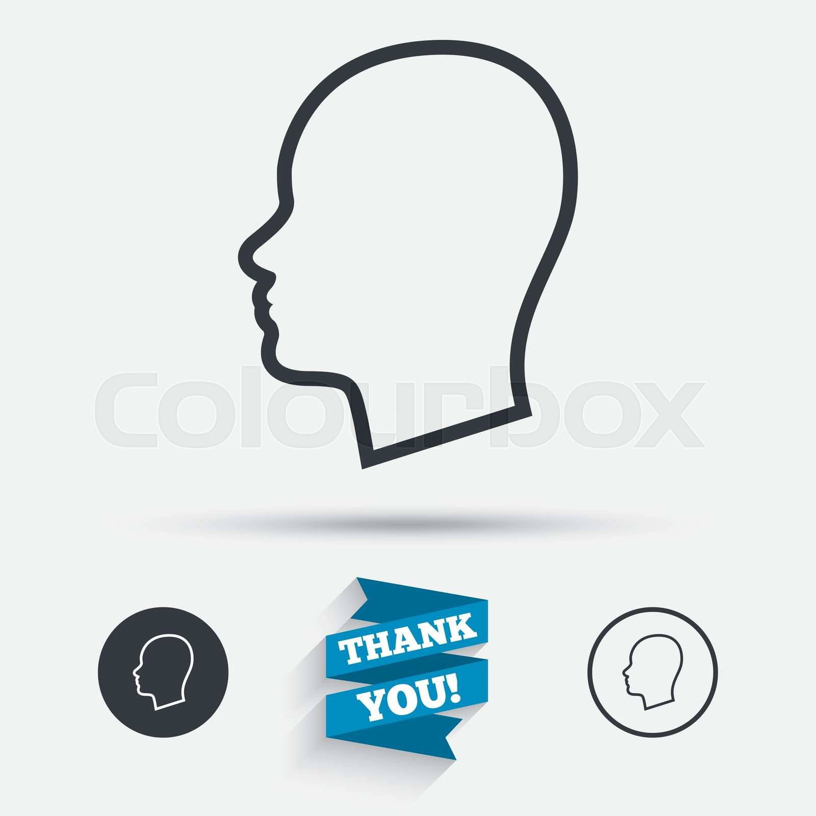 Head sign icon. Female woman human head. | Stock vector | Colourbox
