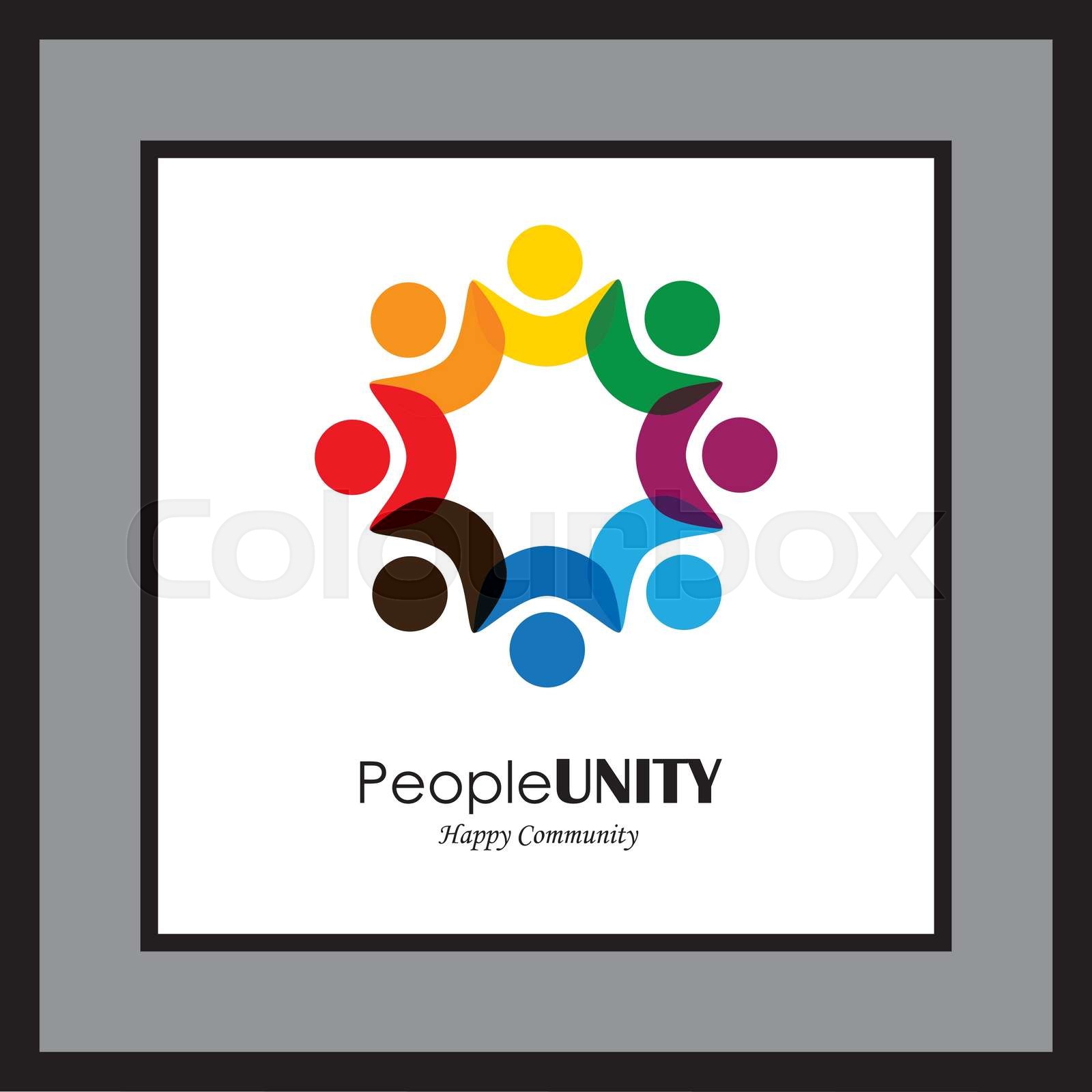 team & teamwork, excited employees, motivated people - vector icon ...